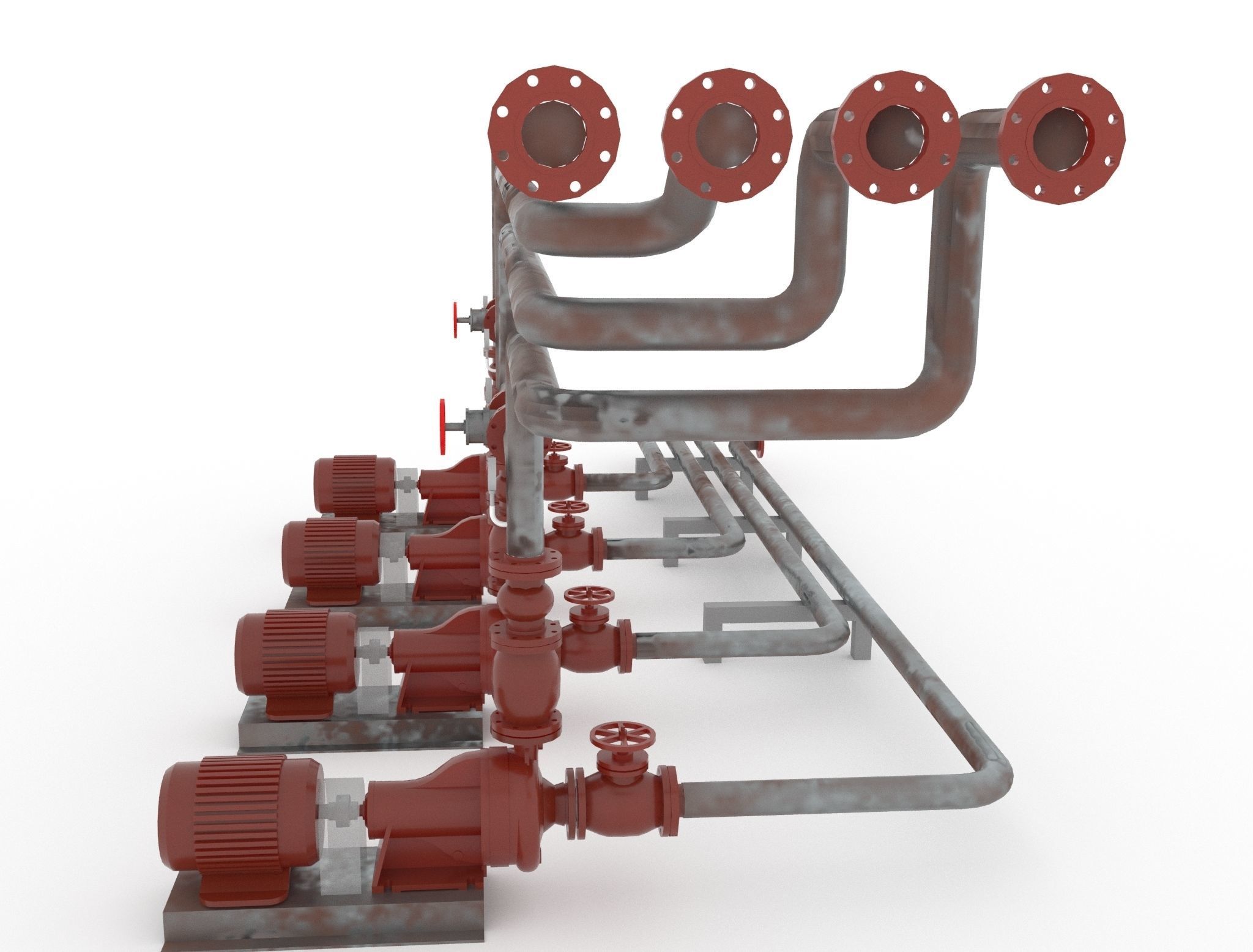Fire pump station 3D model | CGTrader