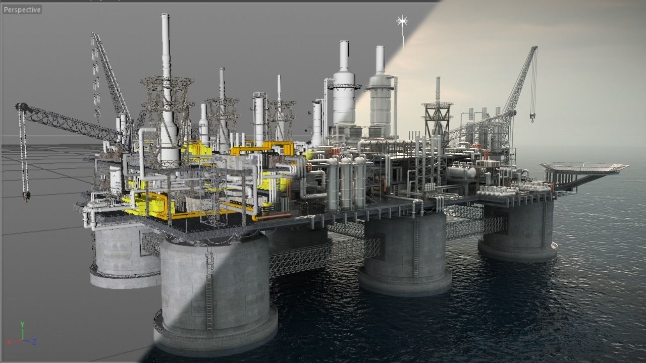 oil platform 3D model | CGTrader
