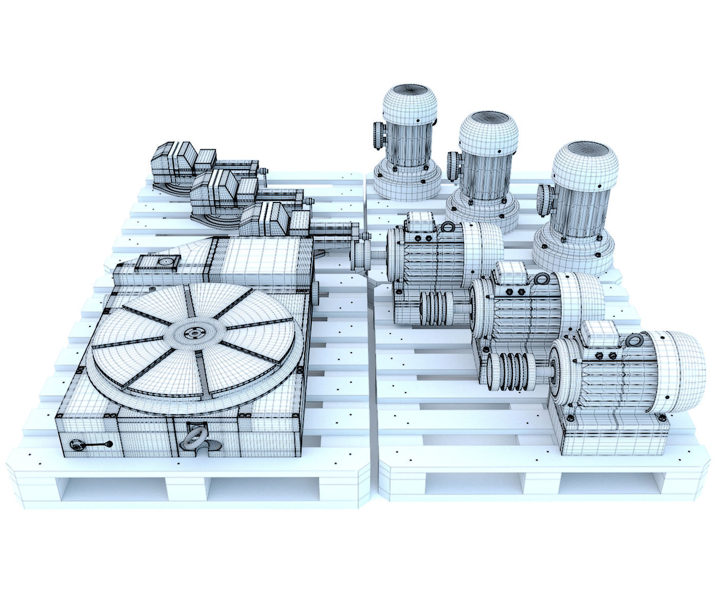 Spare parts of industrial machine tools - Collection 1 3D model | CGTrader