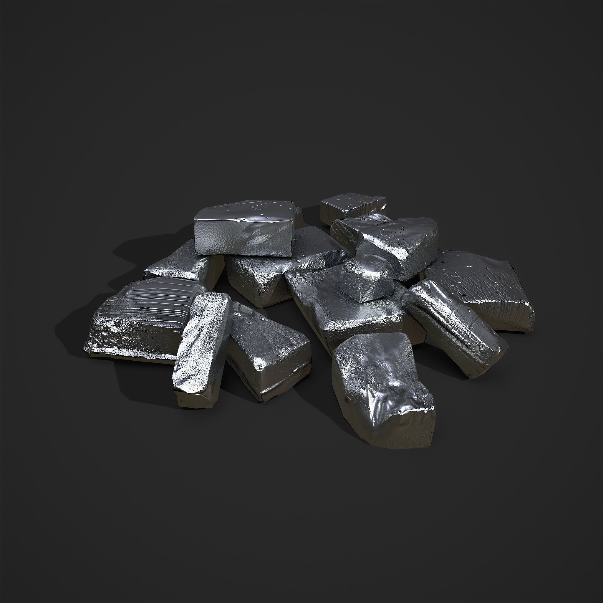 3D model Pewter Chunks VR / AR / low-poly | CGTrader