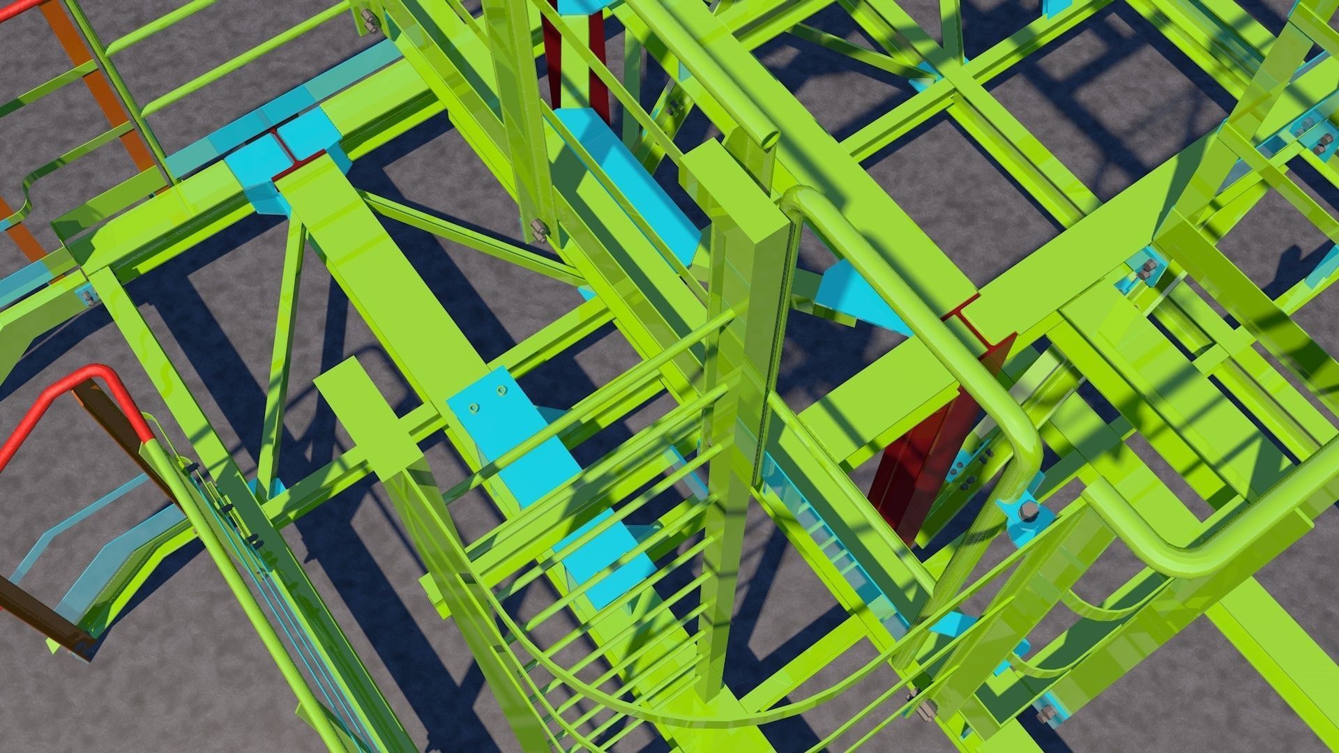 3D model Steel two-level platform VR / AR / low-poly | CGTrader