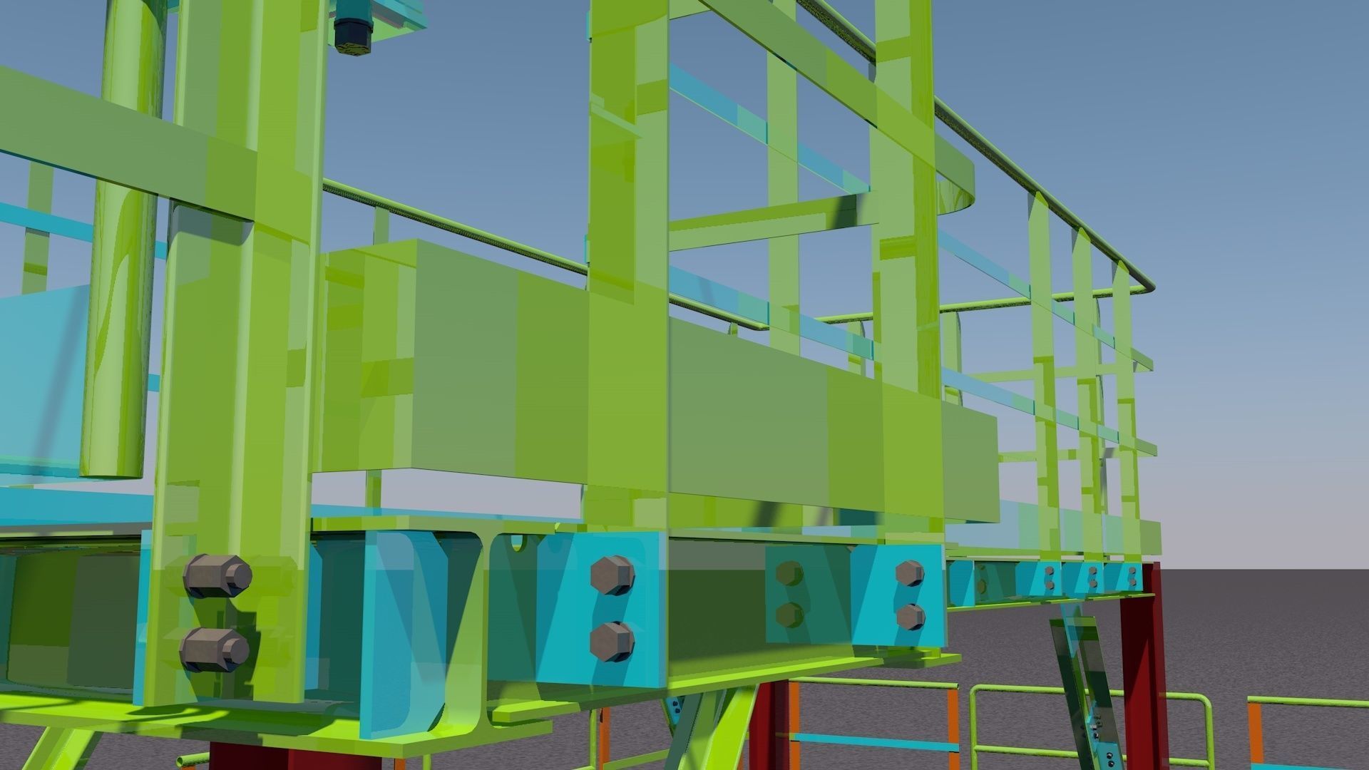 3D model Steel two-level platform VR / AR / low-poly | CGTrader