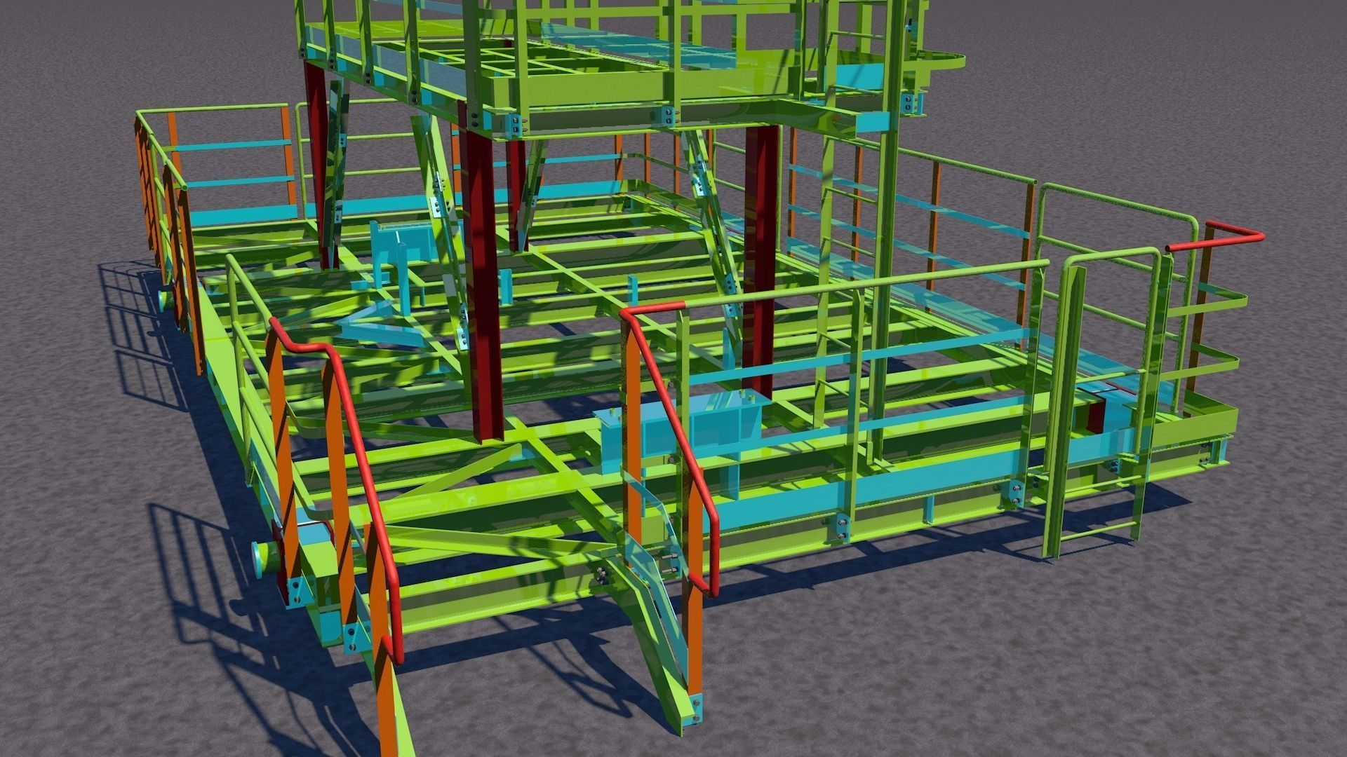 3D model Steel two-level platform VR / AR / low-poly | CGTrader