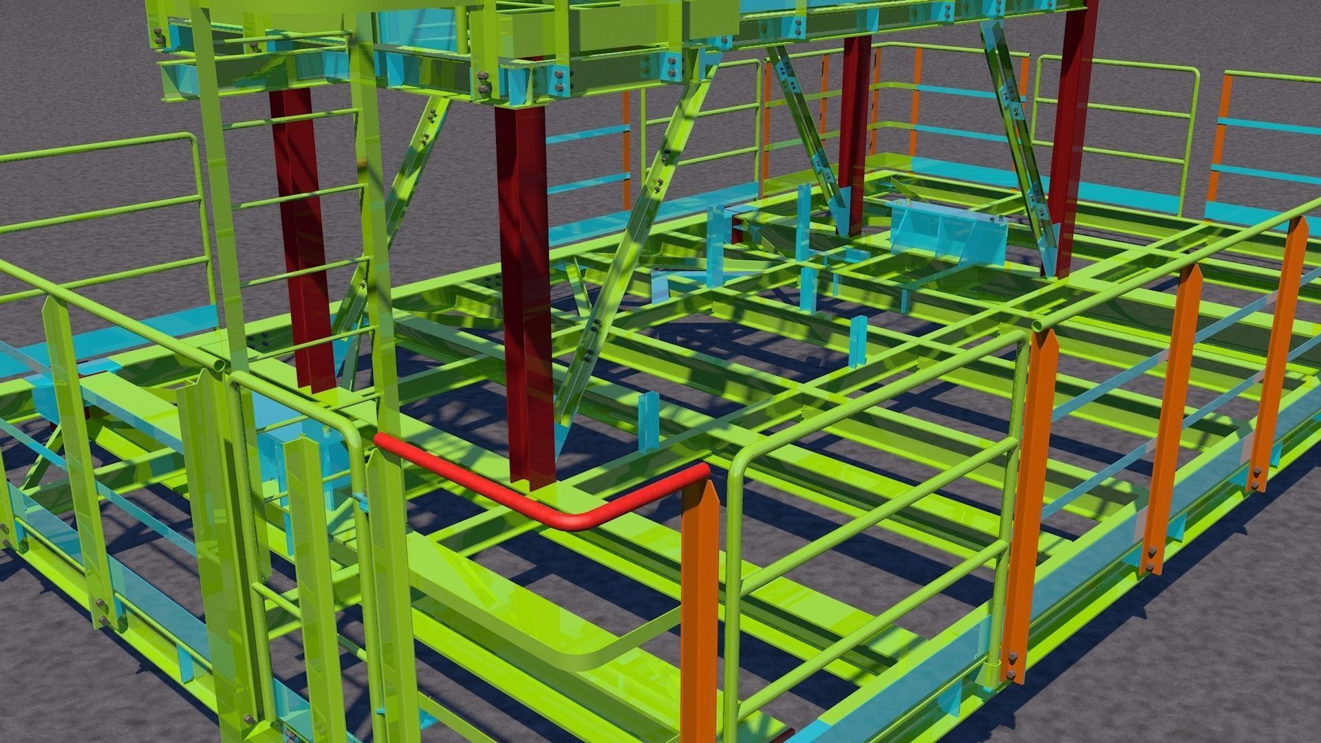 3D model Steel two-level platform VR / AR / low-poly | CGTrader