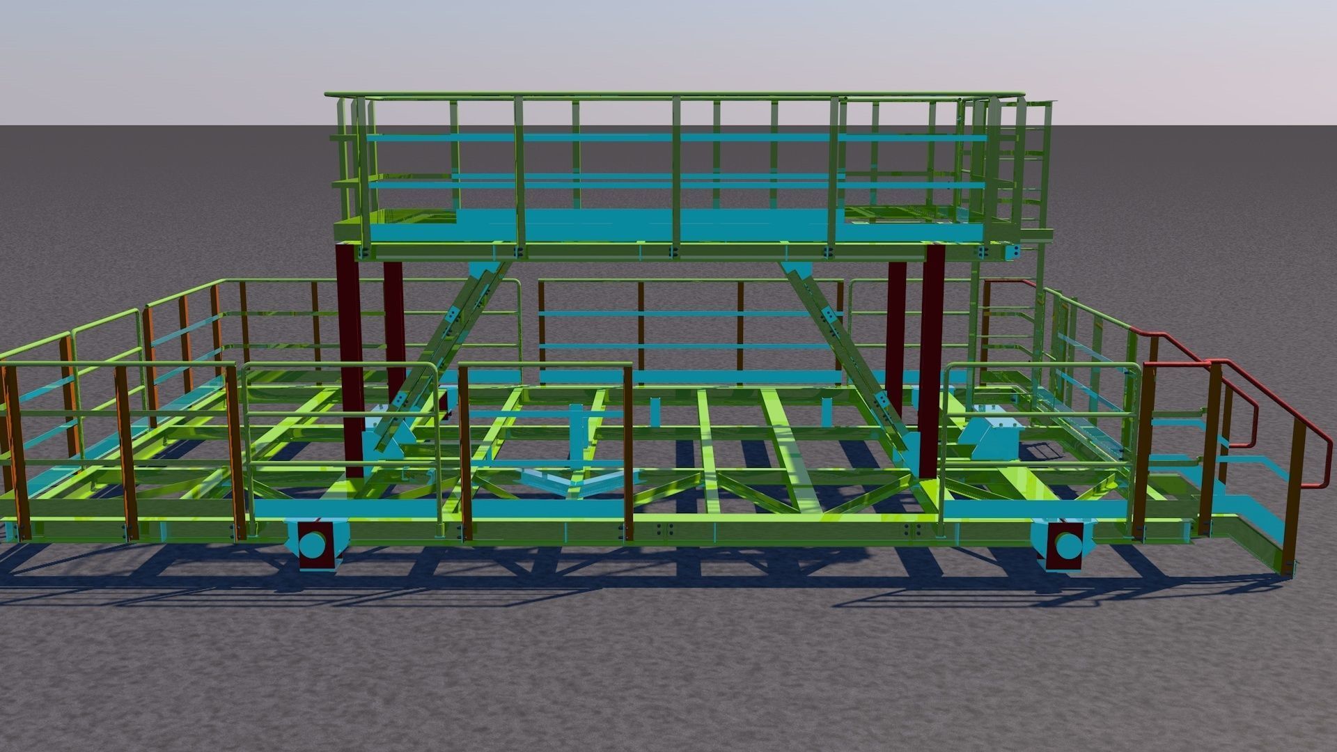 3D model Steel two-level platform VR / AR / low-poly | CGTrader