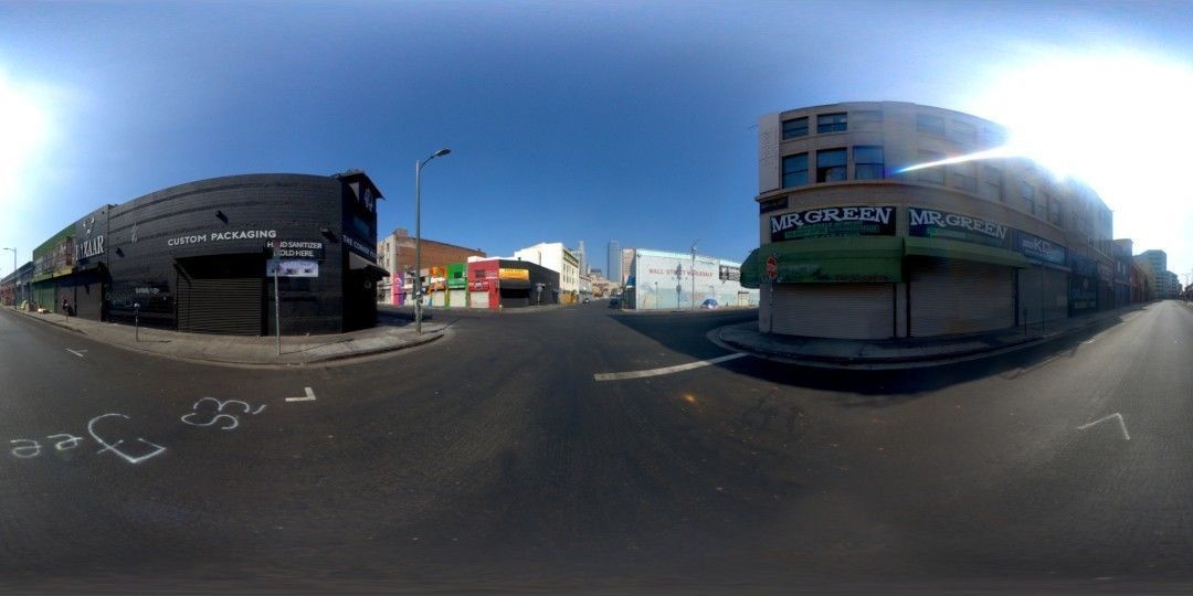 HDR 360 Panorama - DTLA - Corner of Wall and Boyd - Corner Plug Texture ...