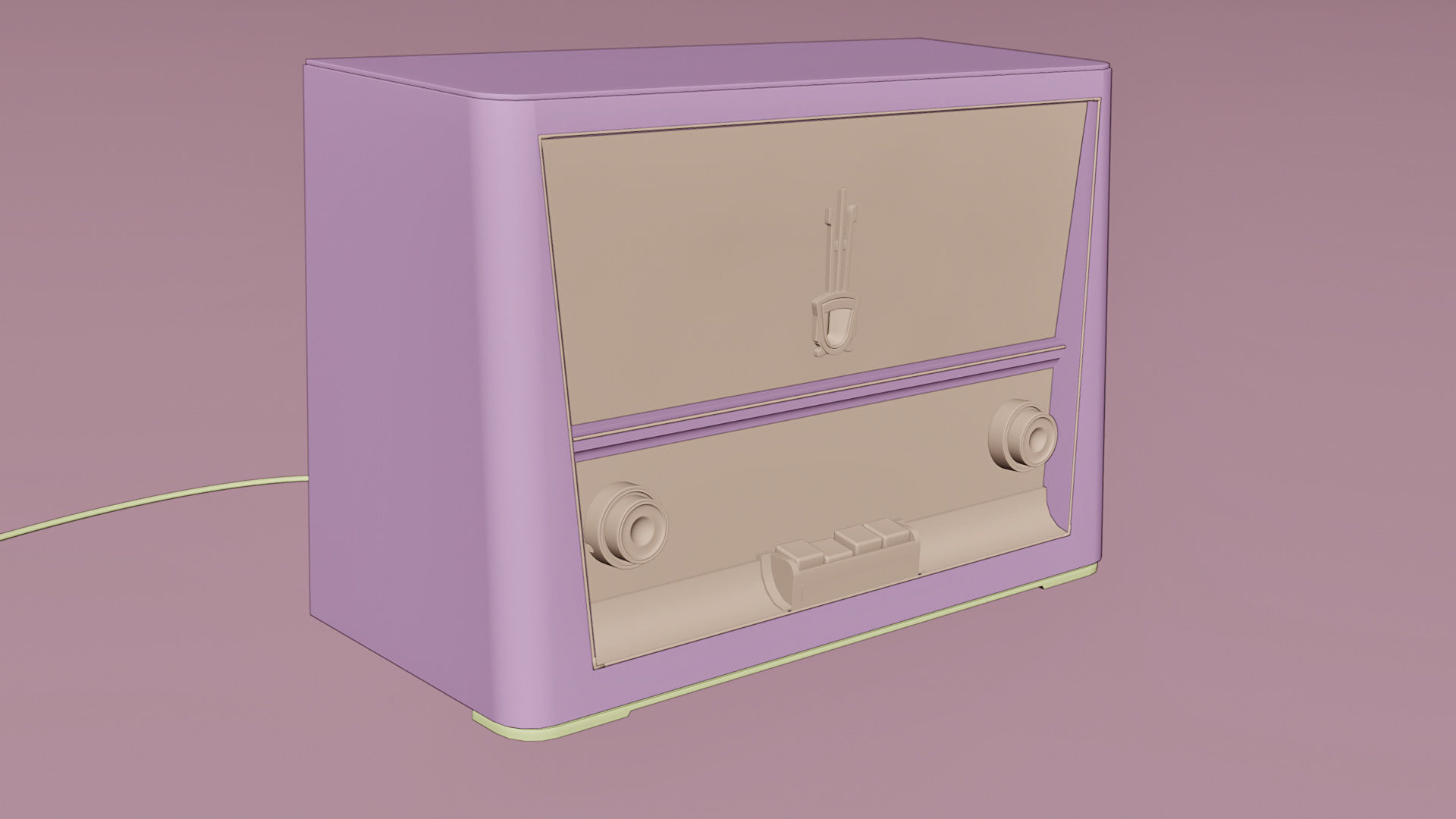 Vintage radio with backplate 3D model | CGTrader