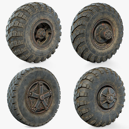 3D Model Collection Truck Wheels Set VR / AR / low-poly | CGTrader
