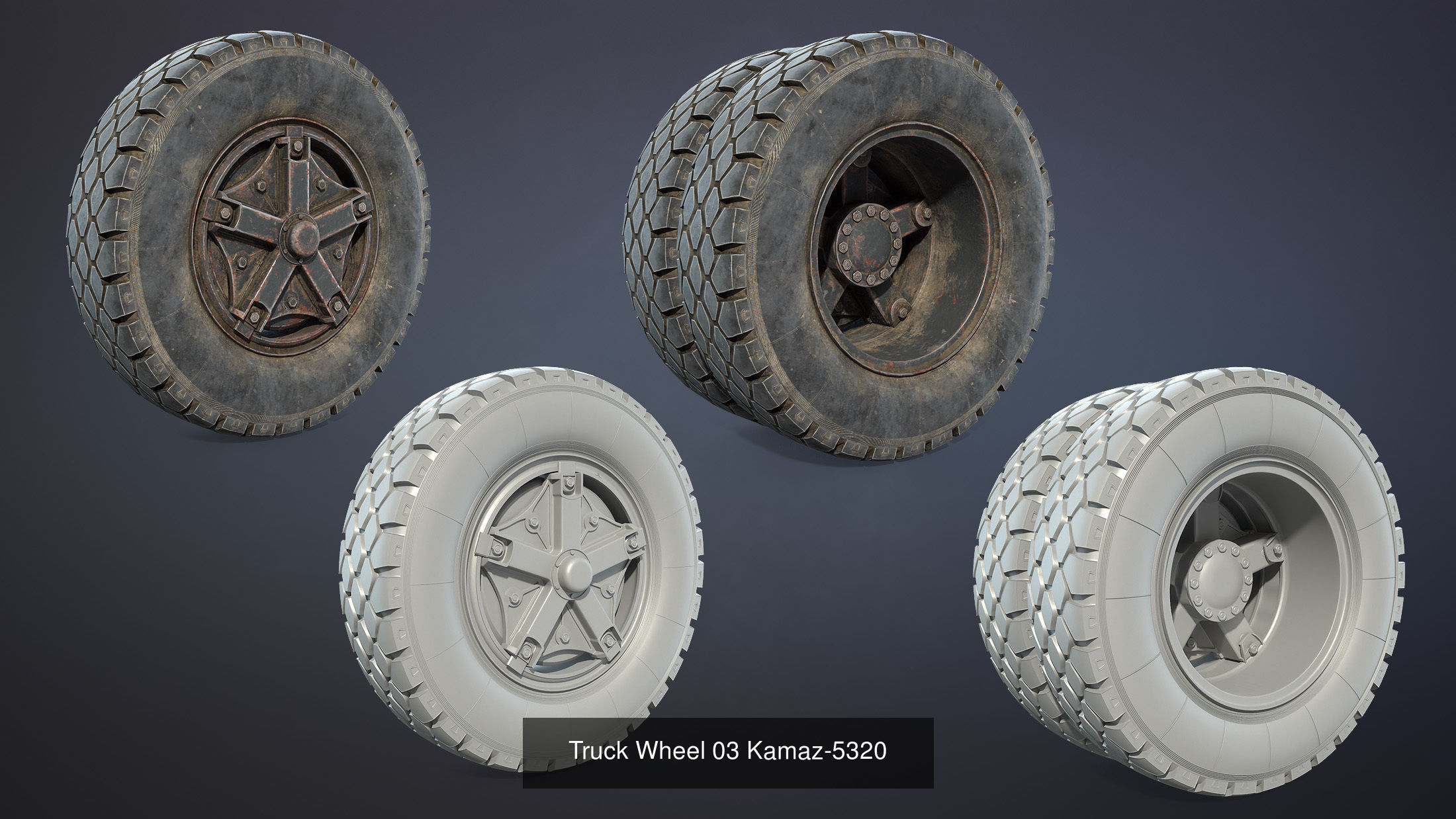 3D Model Collection Truck Wheels Set VR / AR / low-poly | CGTrader