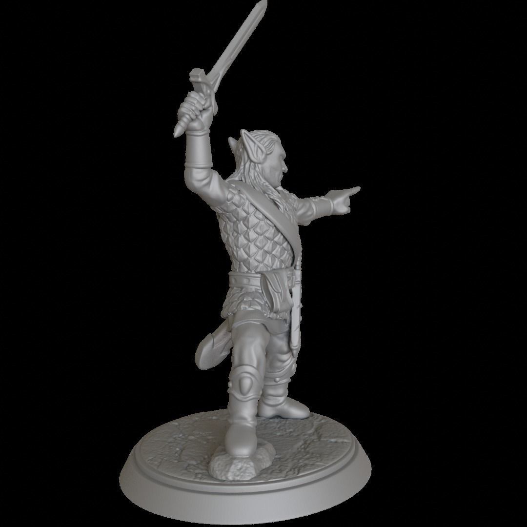High elf paladin RPG Miniature - pre-supported STL 3D model 3D ...