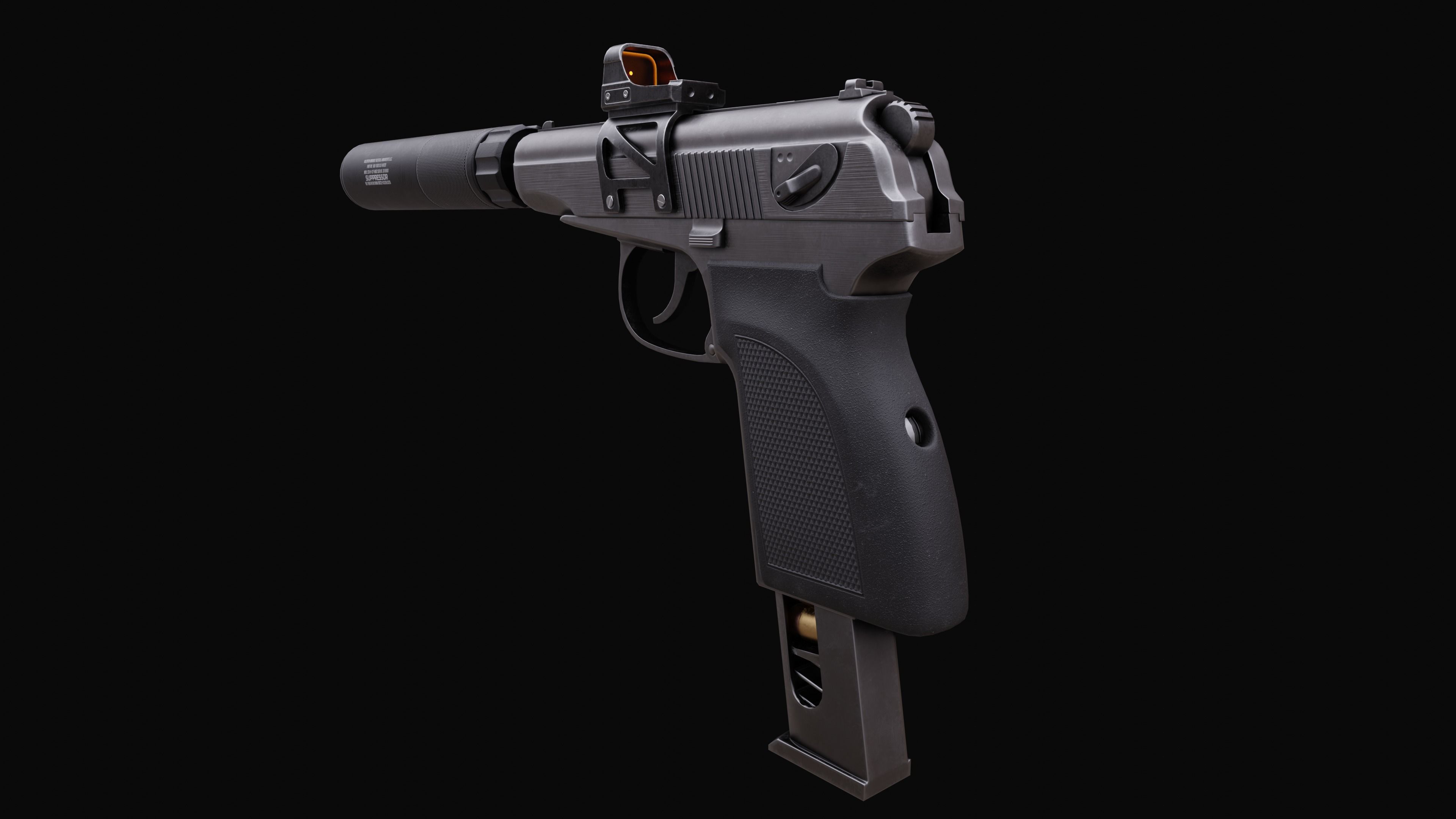 Lowpoly Game-Ready Makarov-pm 4K PBR textures Model free VR / AR / low ...