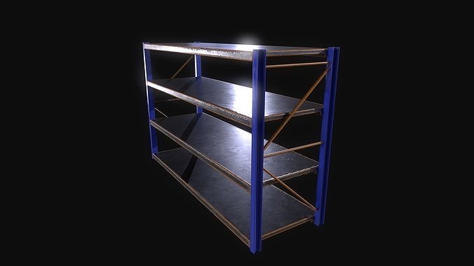 3D model Metal Rack Blue 2 VR / AR / low-poly | CGTrader