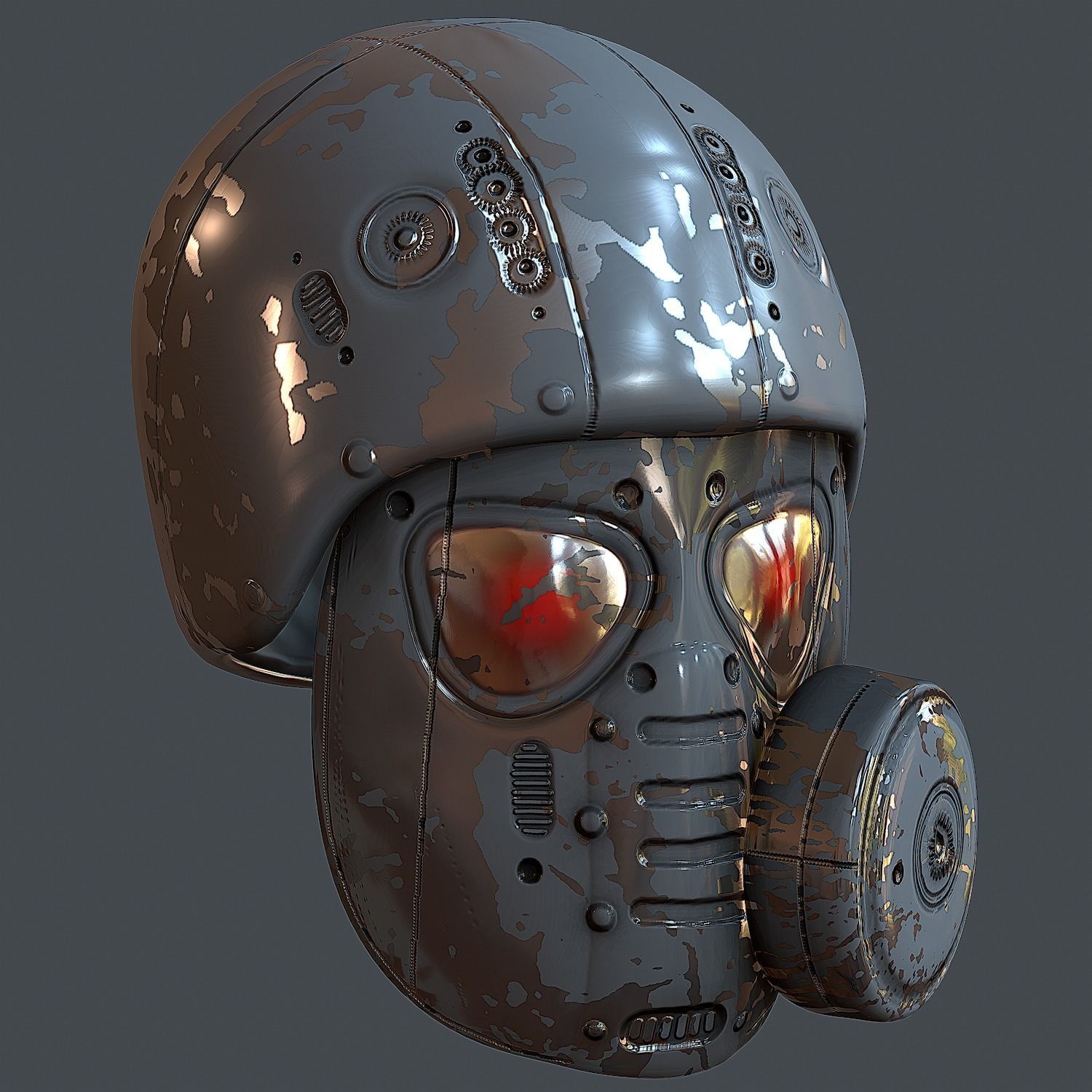 3D model Gas mask helmet 3d model scifi Low-poly VR / AR / low-poly ...