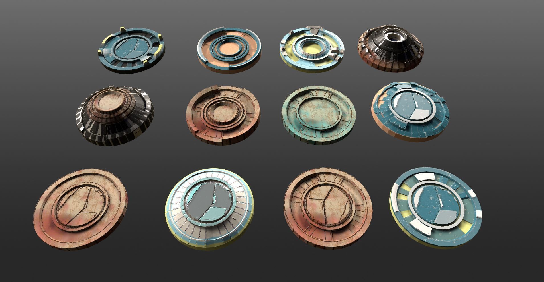 3D model Mech HUD COMPONENTS KITBASH display stand base VR / AR / low ...