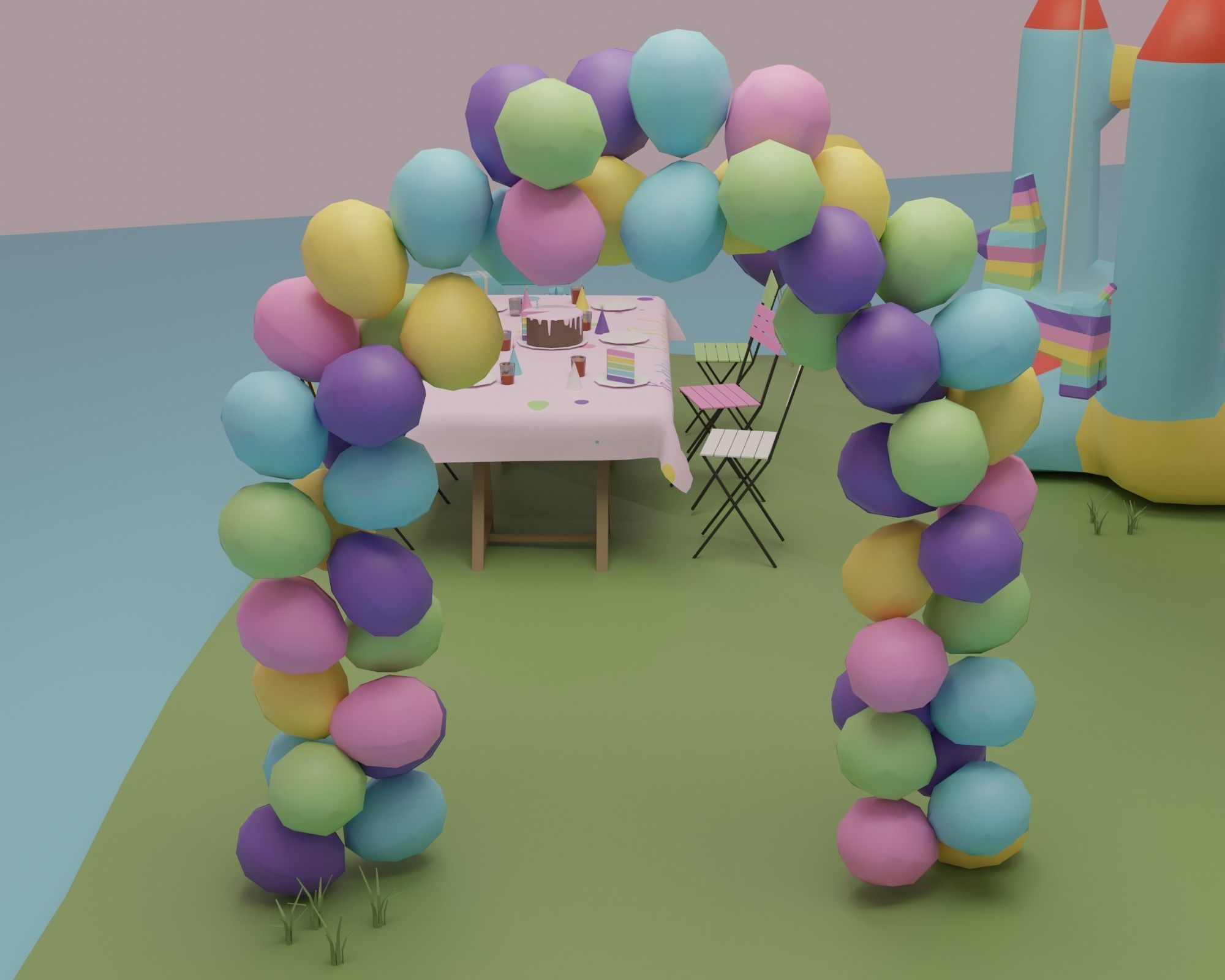 3D model Birthday party VR / AR / low-poly | CGTrader