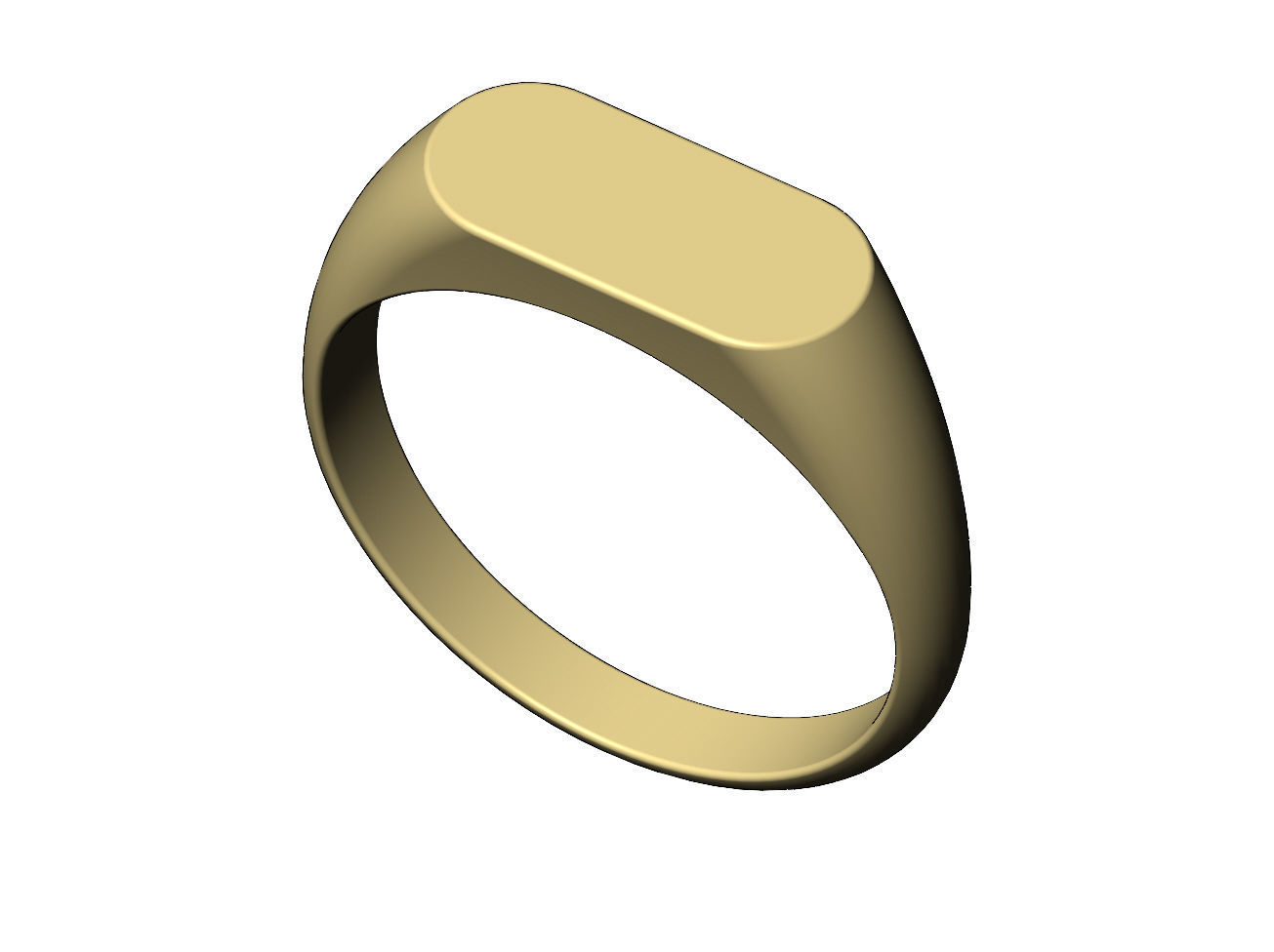 15x7mm slot shaped signet US size 5to11 3D model 3D printable | CGTrader