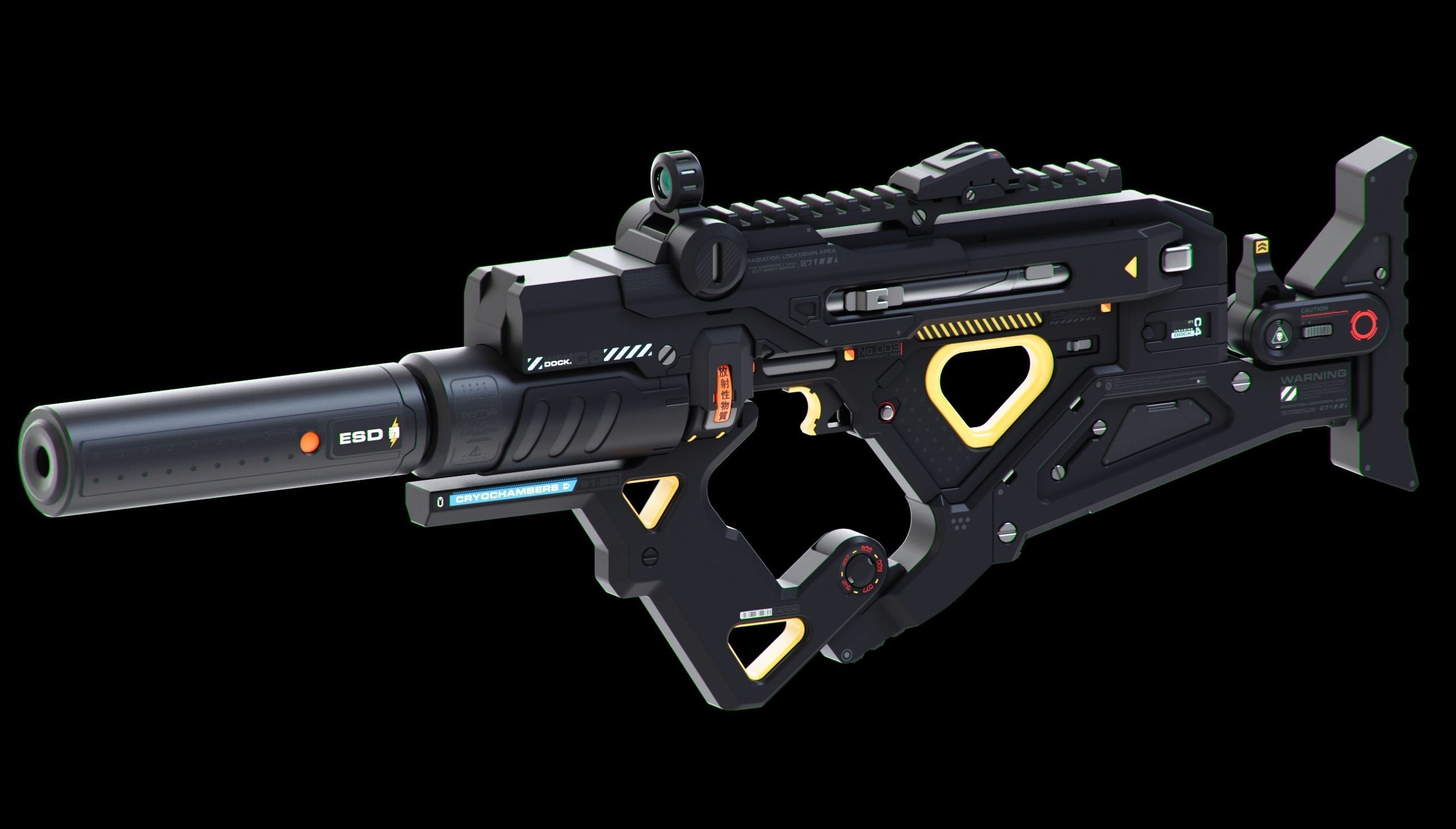 Sci-Fi Rifles Set Kitbash 3D model | CGTrader