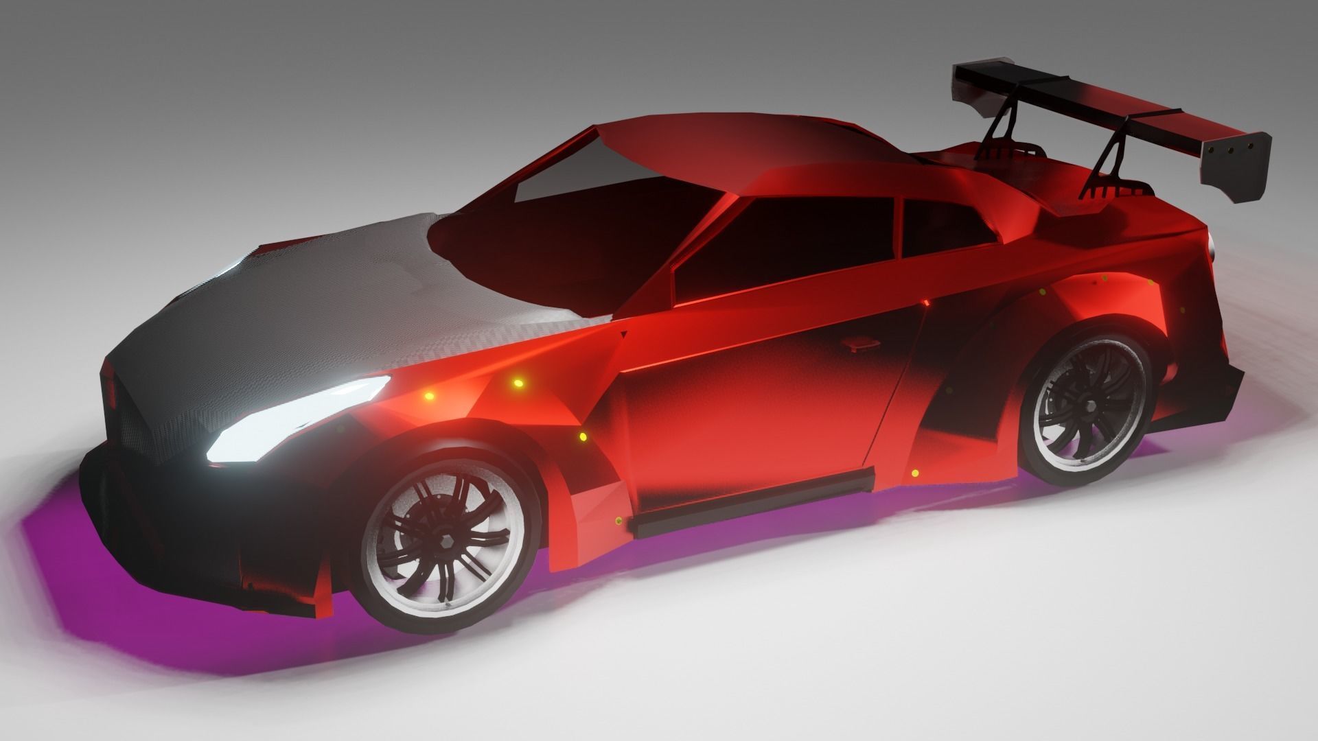 Nissan gtr low poly free VR / AR / low-poly 3D model | CGTrader