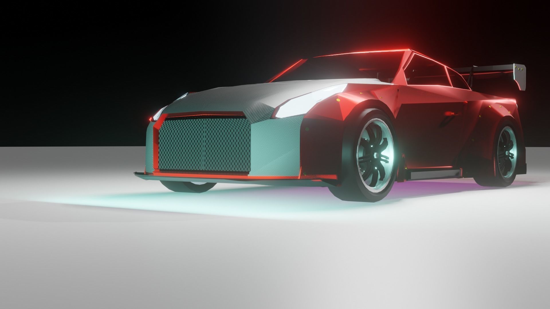 Nissan gtr low poly free VR / AR / low-poly 3D model | CGTrader