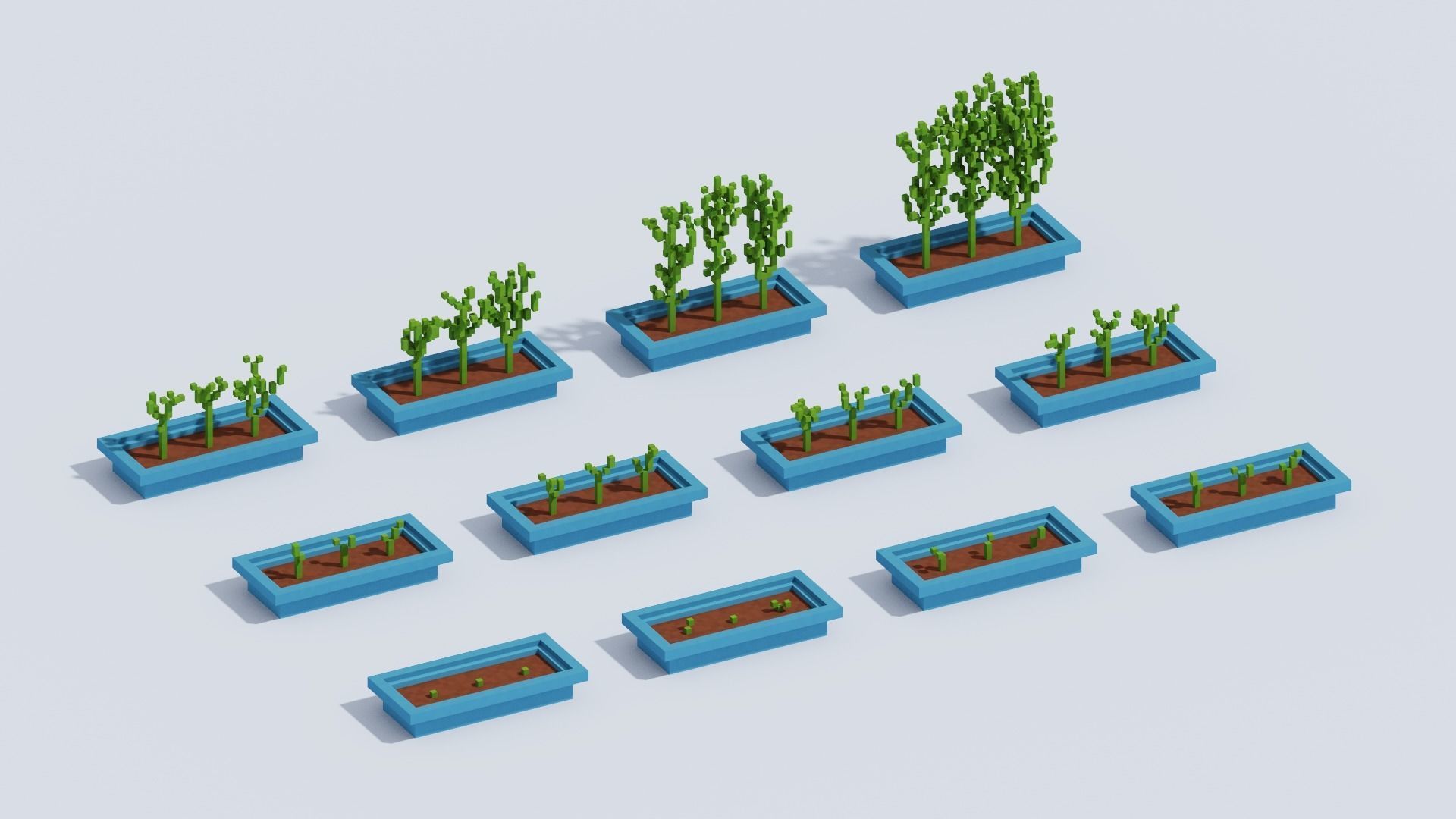 3D model Voxel Plantation Plant T2 VR / AR / low-poly | CGTrader