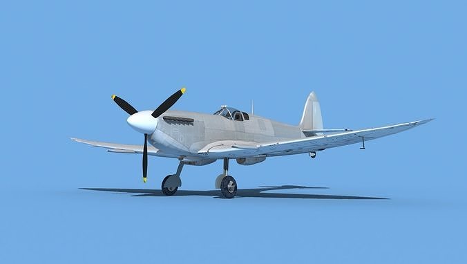 Supermarine Spitfire Mk VIIIb V00 3D model animated rigged | CGTrader