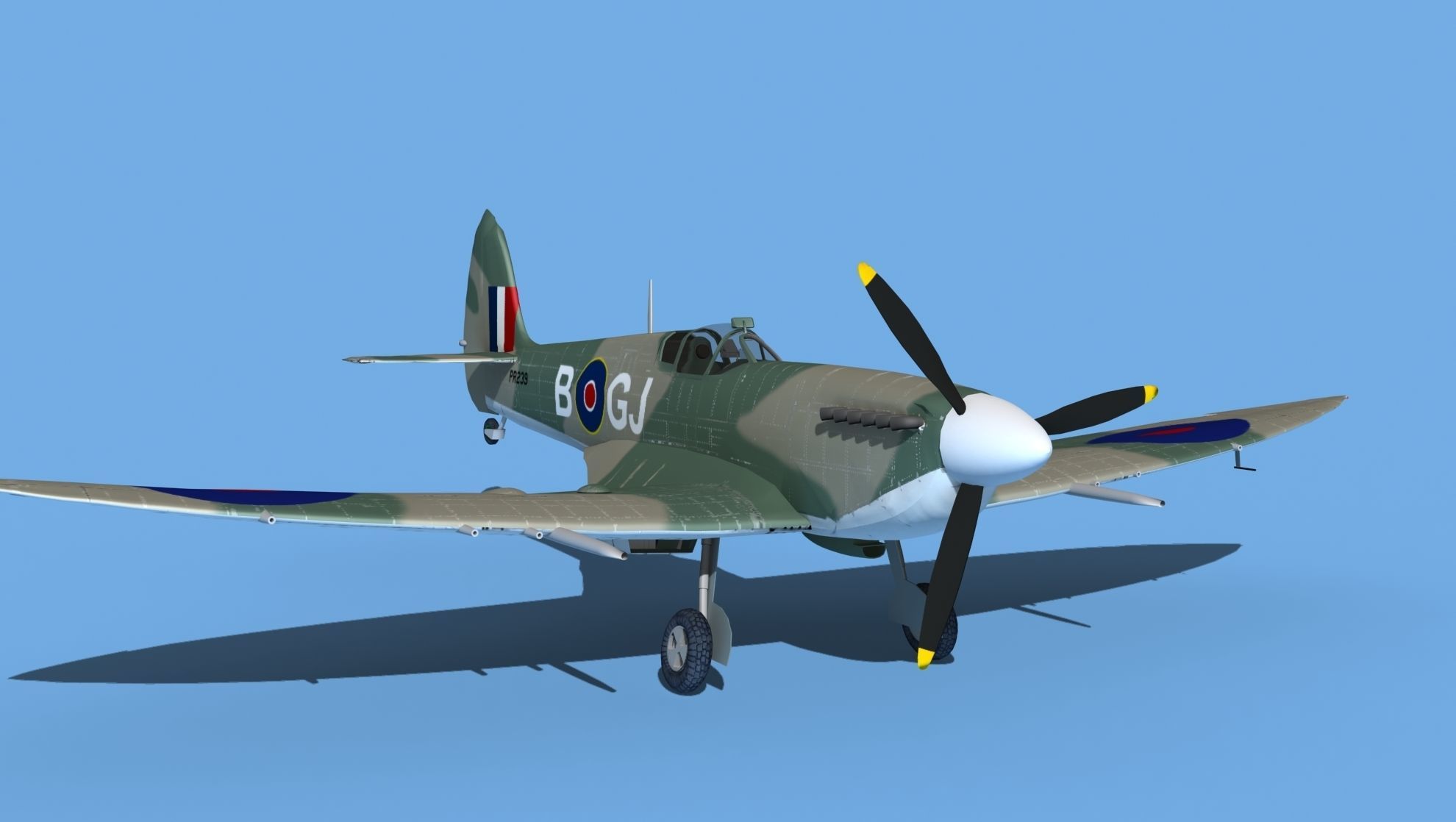Supermarine Spitfire Mk VIIIb V02 3D model animated rigged | CGTrader