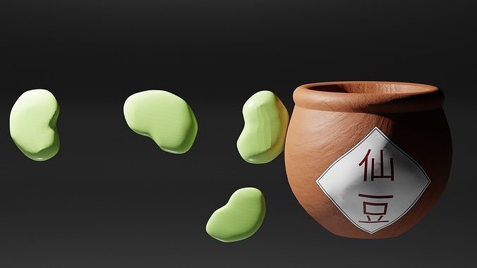 Senzu Beans With Pot 3D model | CGTrader