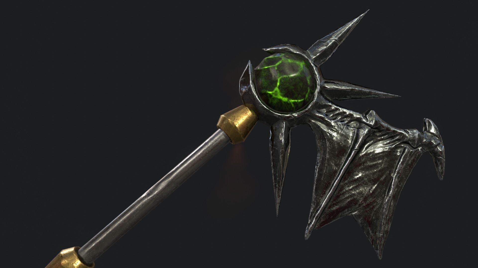 3D model Fantasy Stylish- Staff of Demon Wing VR / AR / low-poly | CGTrader