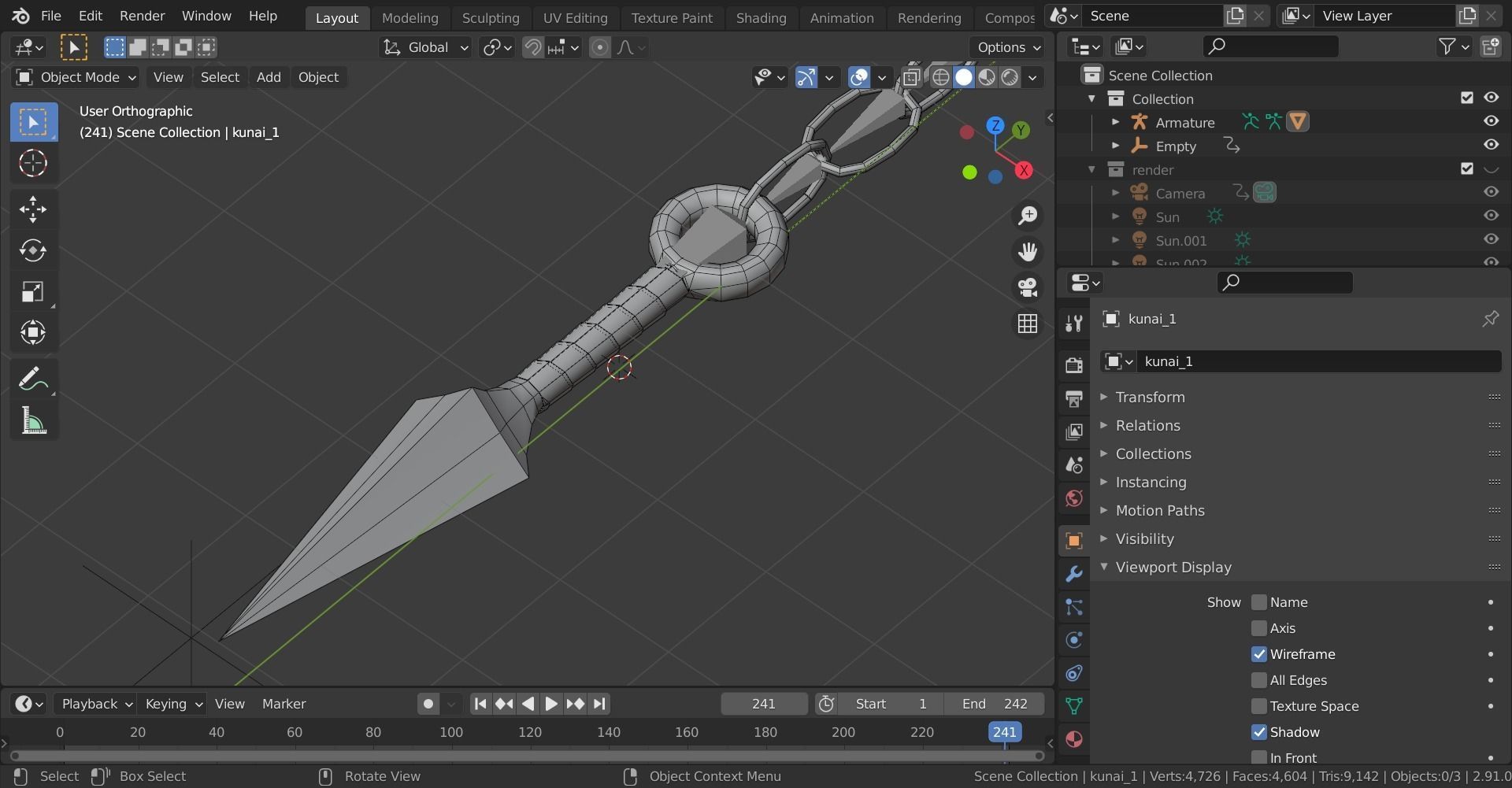 3D model Kunai with chain VR / AR / low-poly | CGTrader