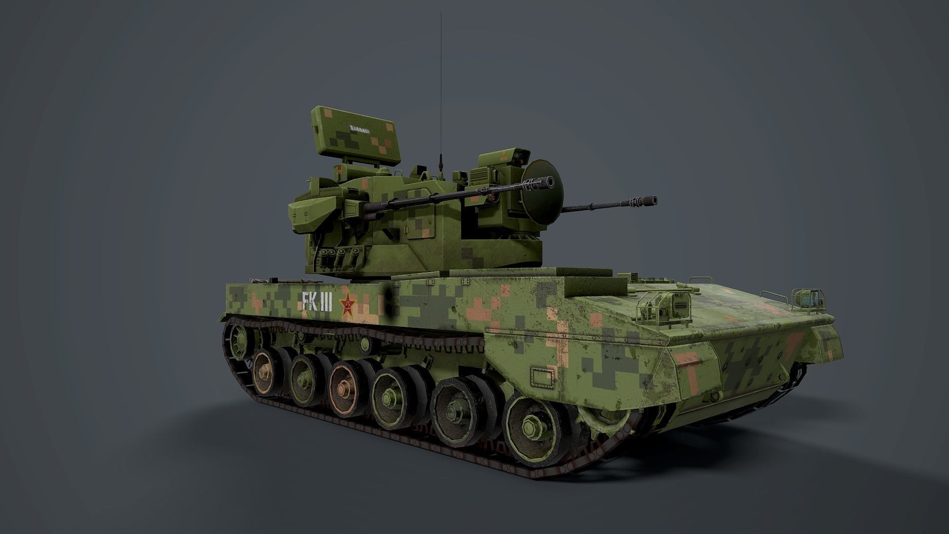 3D model PGZ-09 SPAAG Chinese VR / AR / low-poly | CGTrader