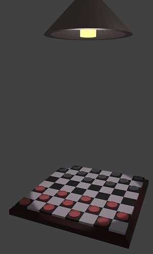3D model Checkers Board With Checkers VR / AR / low-poly | CGTrader