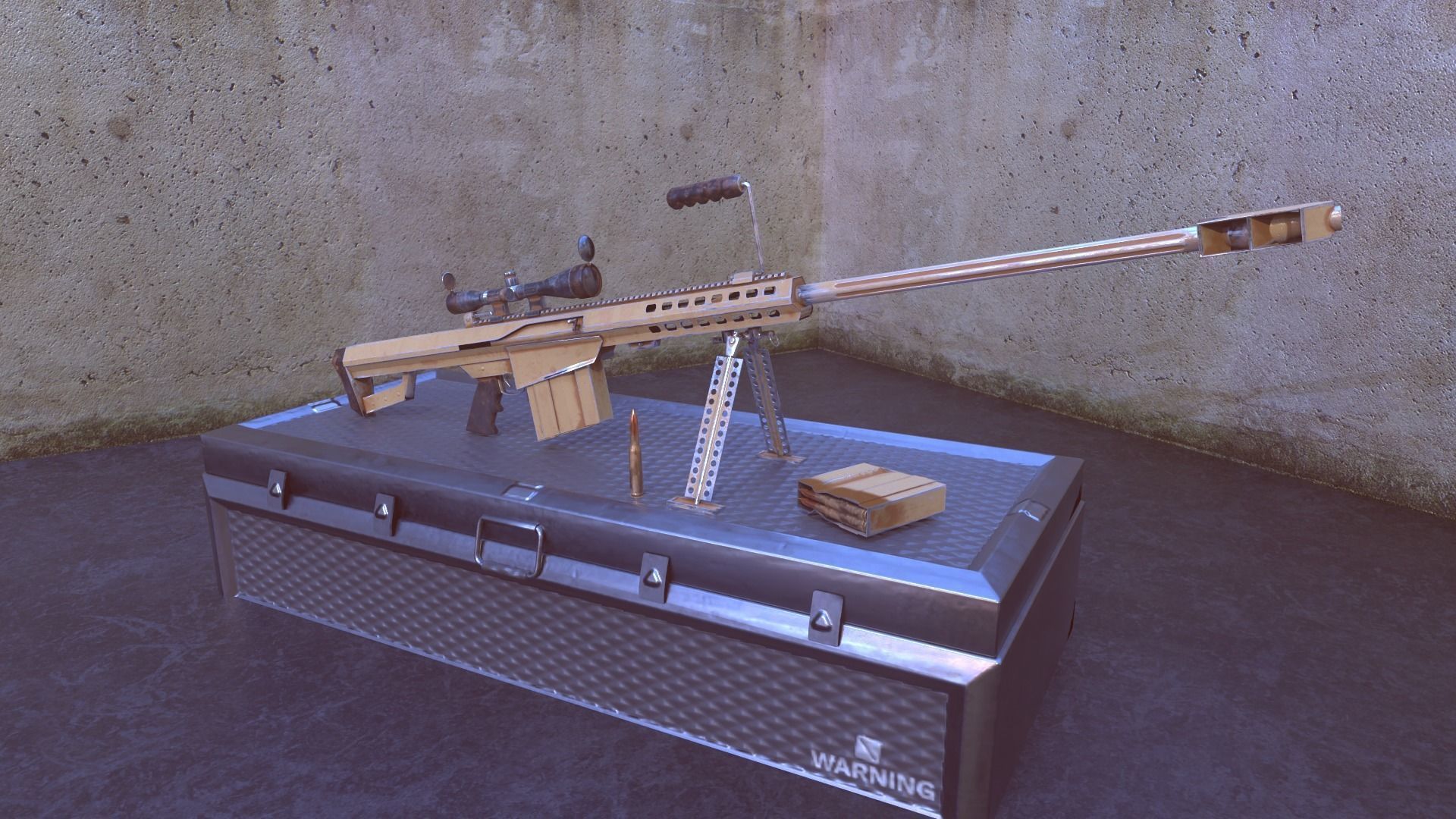 3D model M82 Barrett Game Ready 5 Textures Low-poly 3D model VR / AR ...
