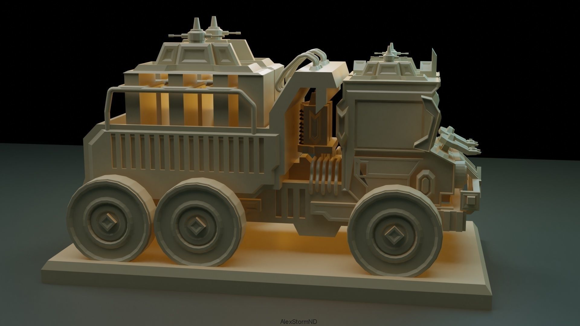 Prototype Military Truck 3D model 3D printable | CGTrader