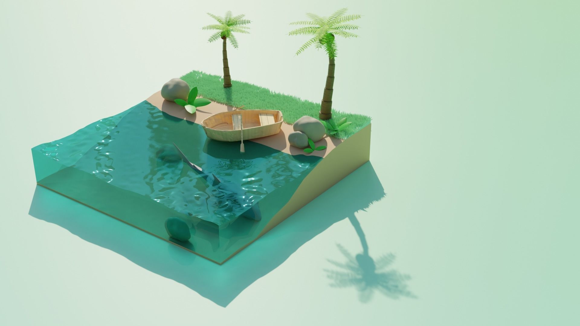 Tropical scene in Blender free 3D model | CGTrader