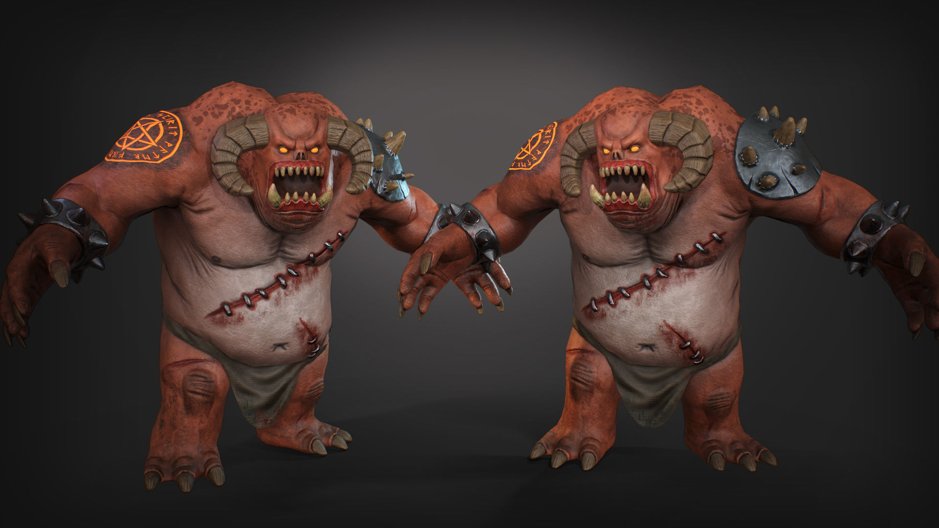 3D model Fat Demon VR / AR / low-poly rigged animated | CGTrader
