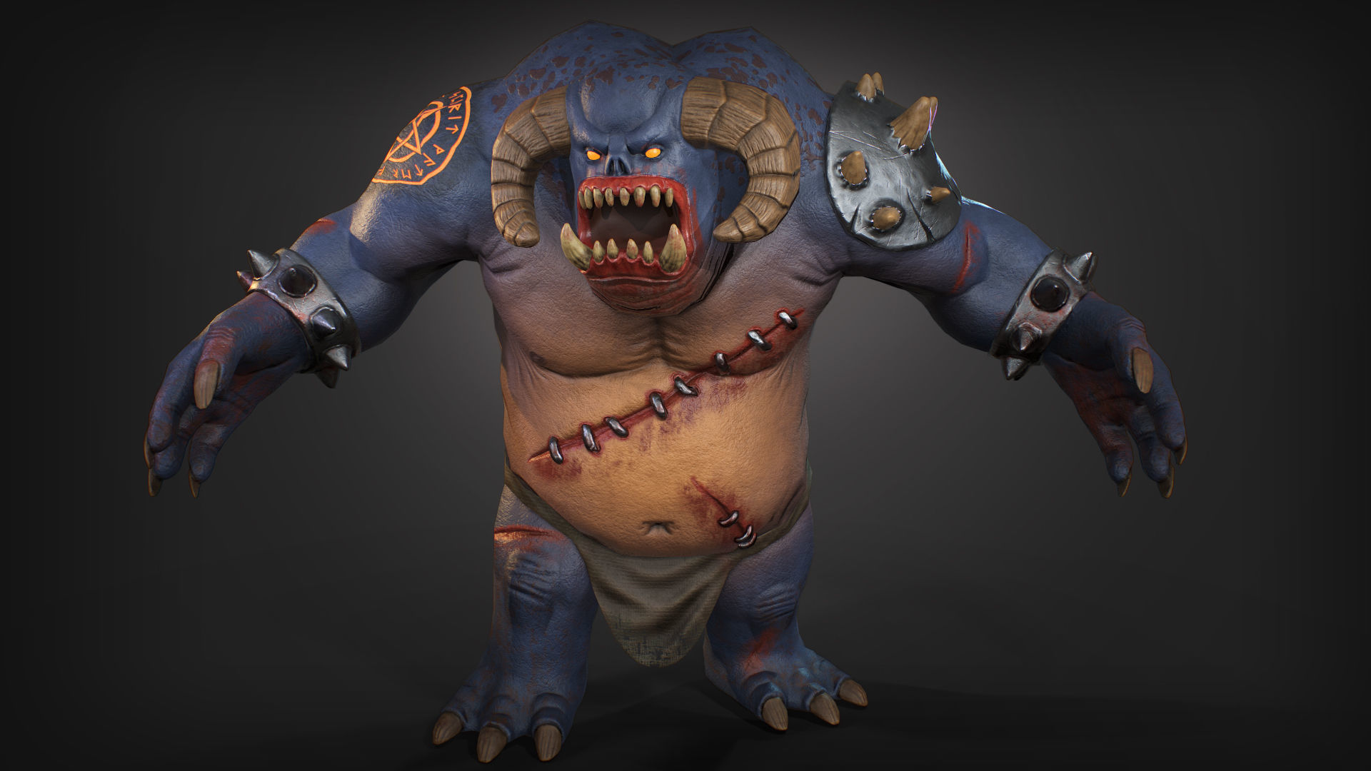 3D model Fat Demon VR / AR / low-poly rigged animated | CGTrader