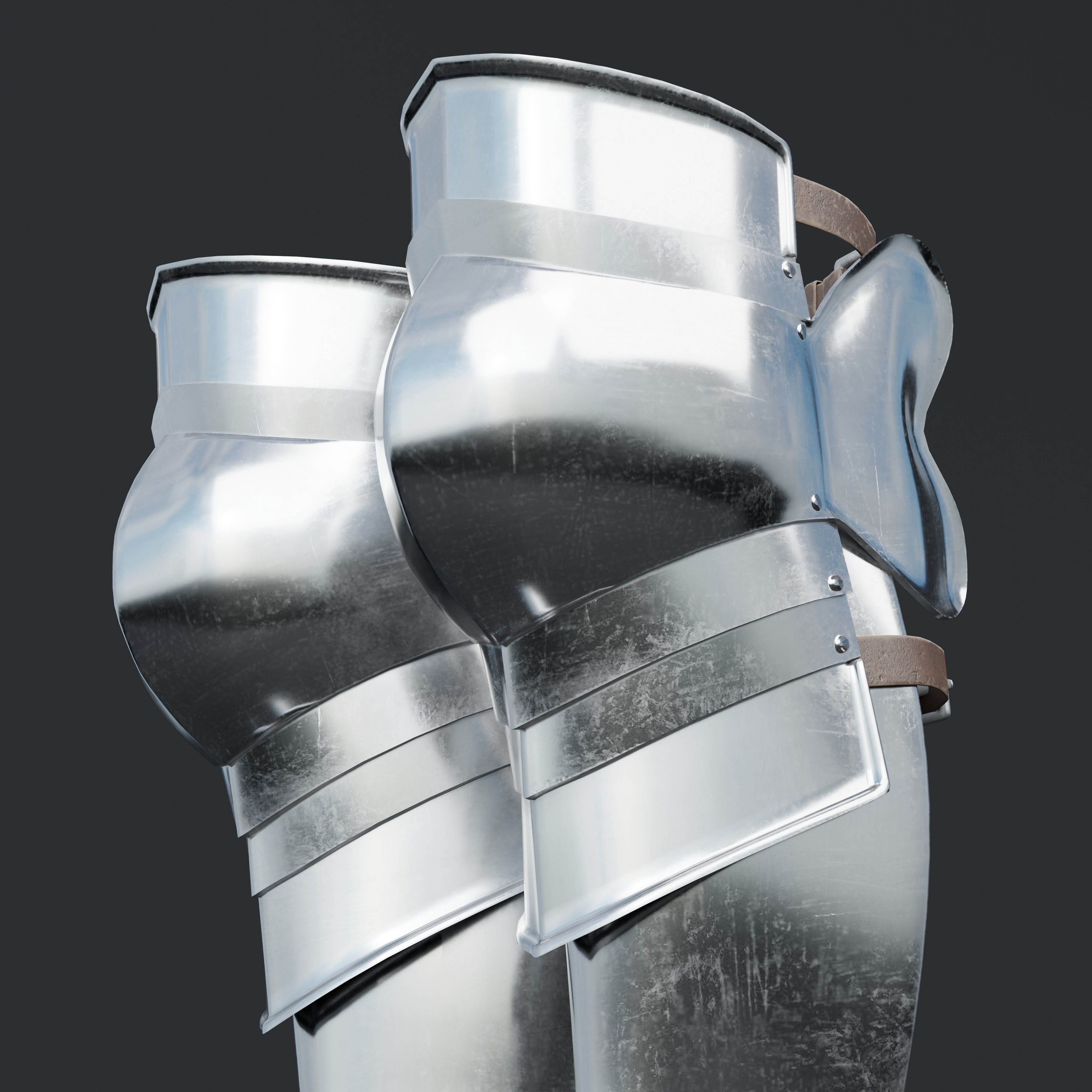3D model European Medieval Greaves with Sabatons-Solleretes VR / AR ...
