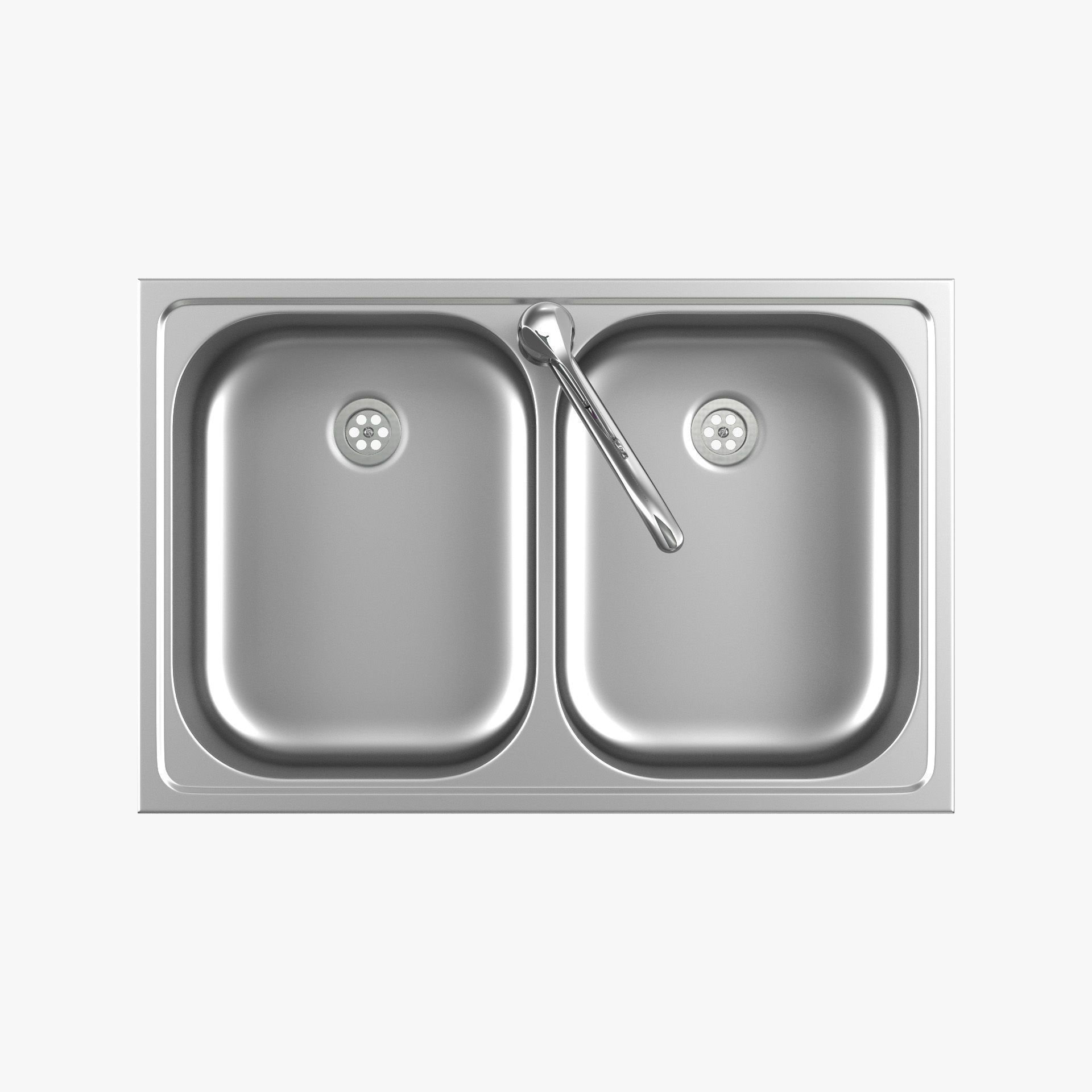 Elbow faucet and Double sink 3D model | CGTrader