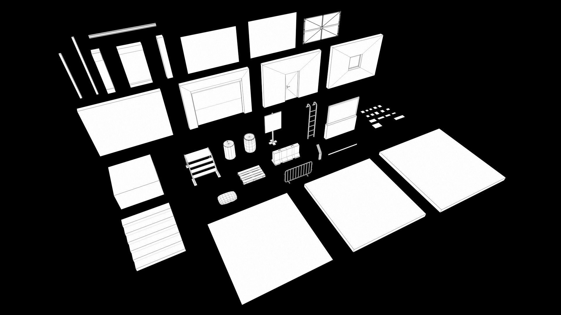 3D model Lowpoly FPS Modular Map Kit VR / AR / low-poly | CGTrader