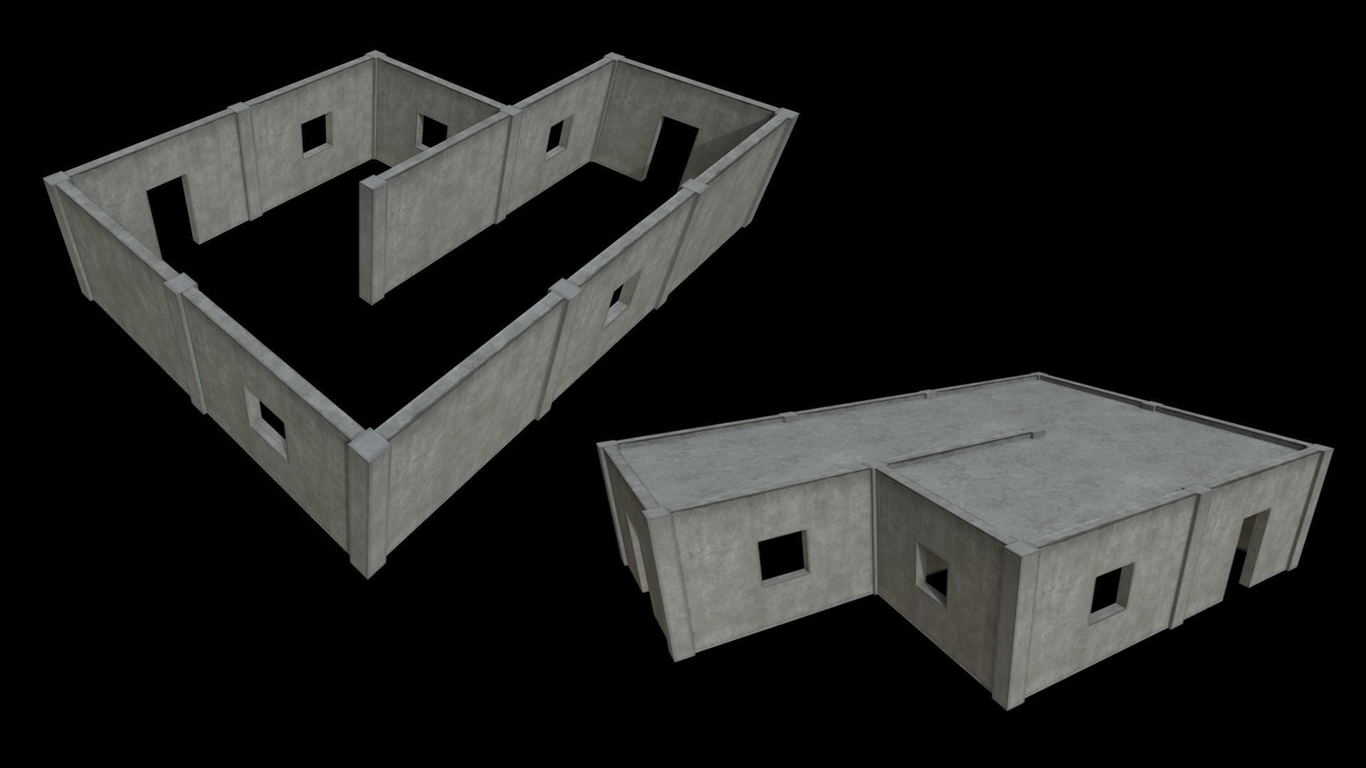 3D model Lowpoly FPS Modular Map Kit VR / AR / low-poly | CGTrader