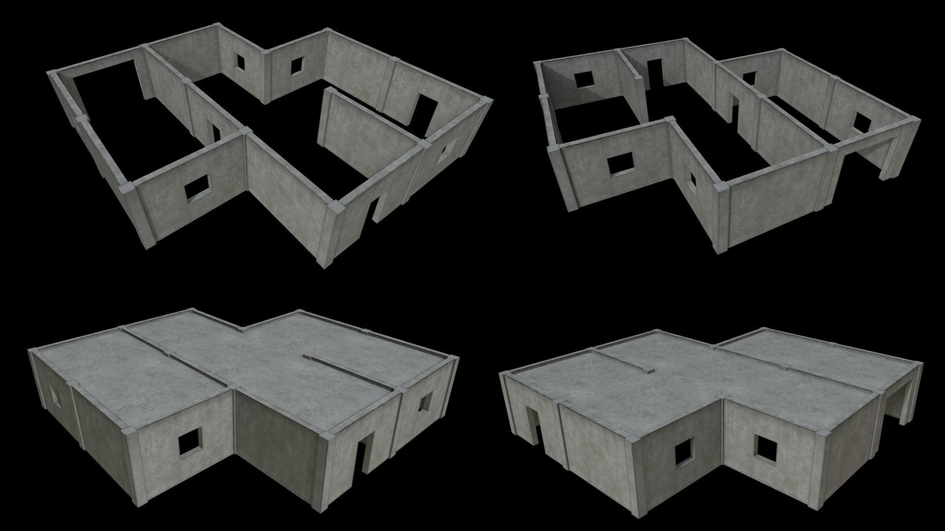 3D model Lowpoly FPS Modular Map Kit VR / AR / low-poly | CGTrader