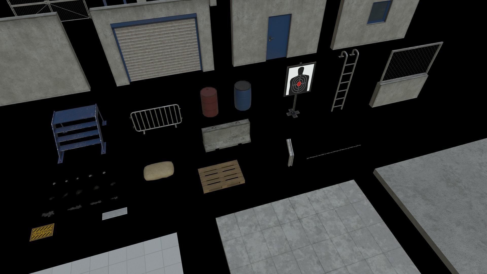 3D model Lowpoly FPS Modular Map Kit VR / AR / low-poly | CGTrader