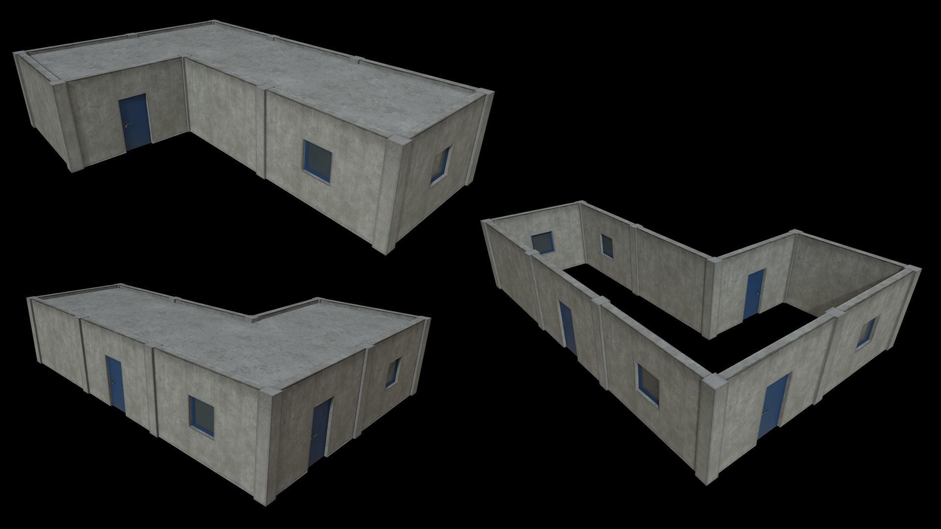 3D model Lowpoly FPS Modular Map Kit VR / AR / low-poly | CGTrader