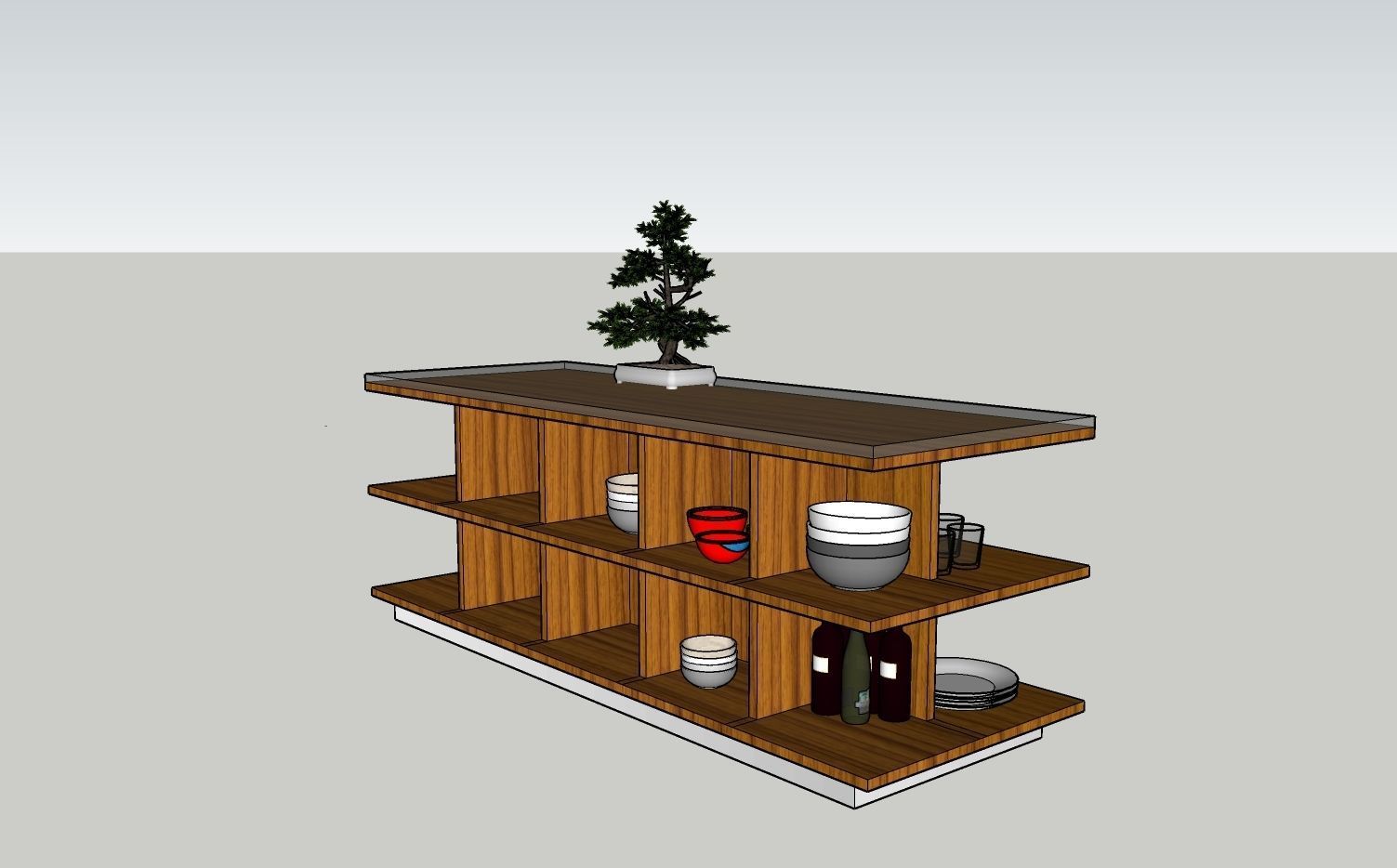 Open unit and Bar counter free VR / AR / low-poly 3D model | CGTrader