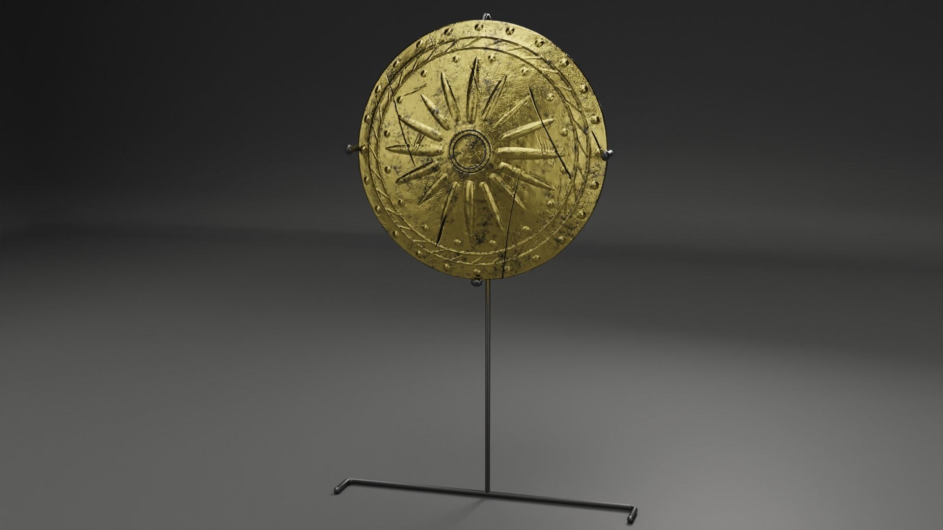 3D model A HISTORICAL KINGS SHIELD USED IN A BATTLE MODEL IN LOW-POLY ...