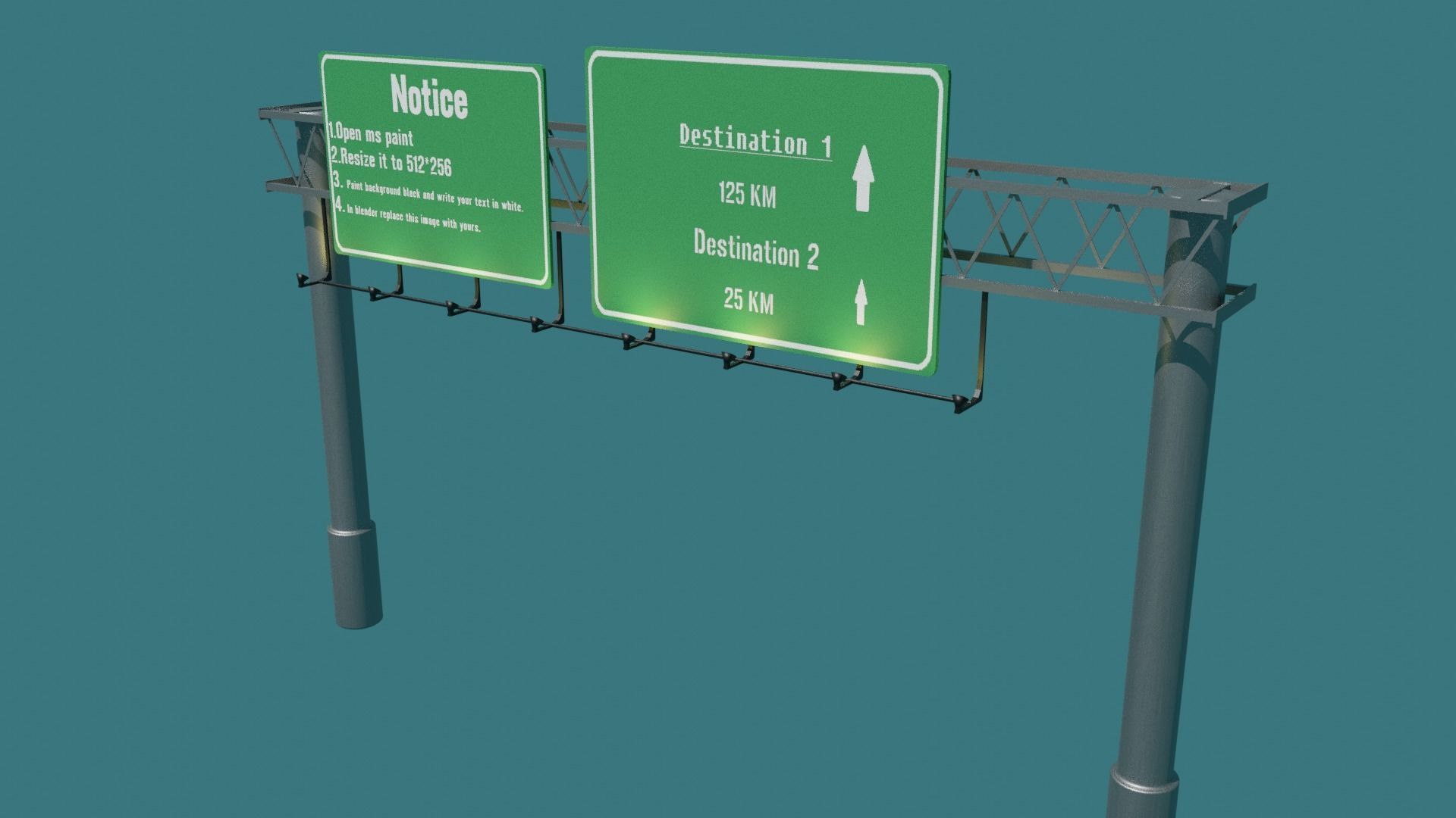 Highway Signboards free VR / AR / low-poly 3D model | CGTrader