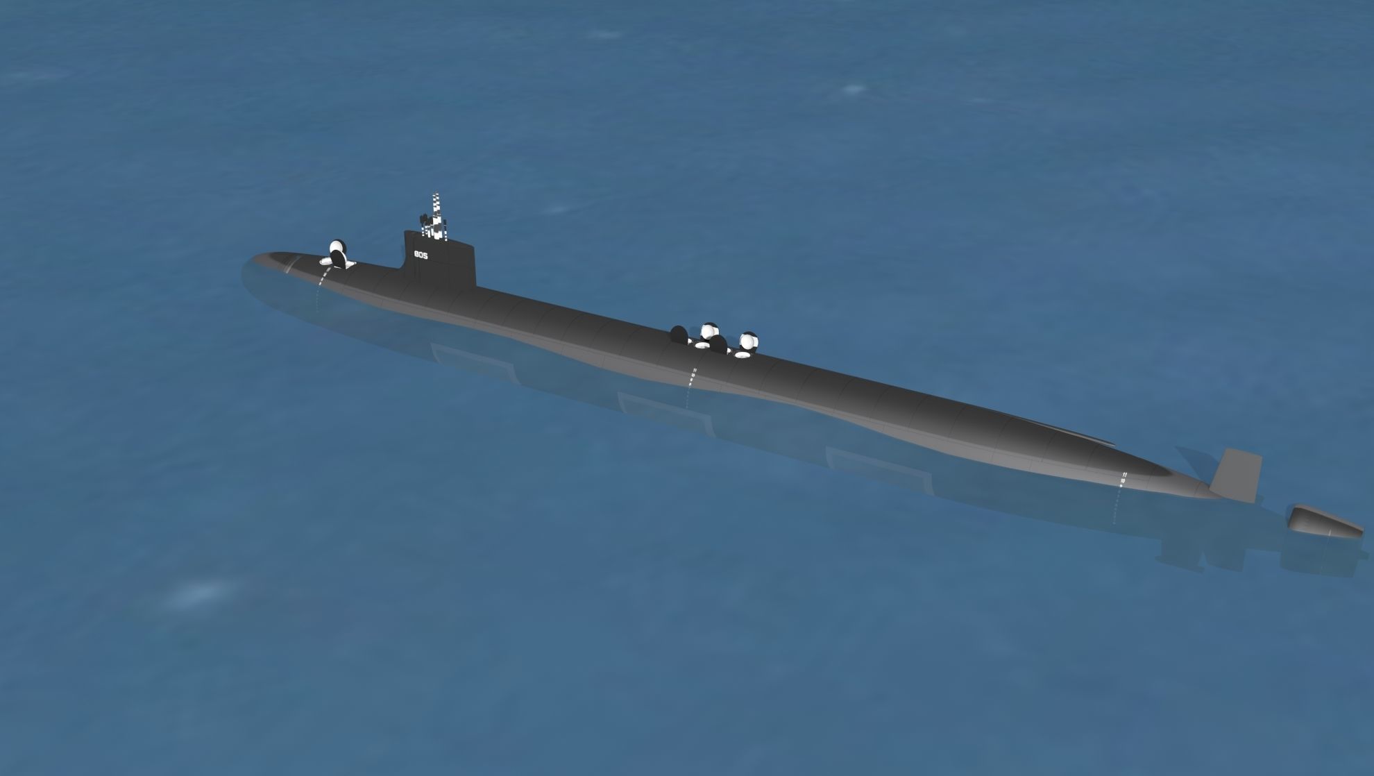 Virginia Class SSGN 805 USS Tang 3D model rigged | CGTrader