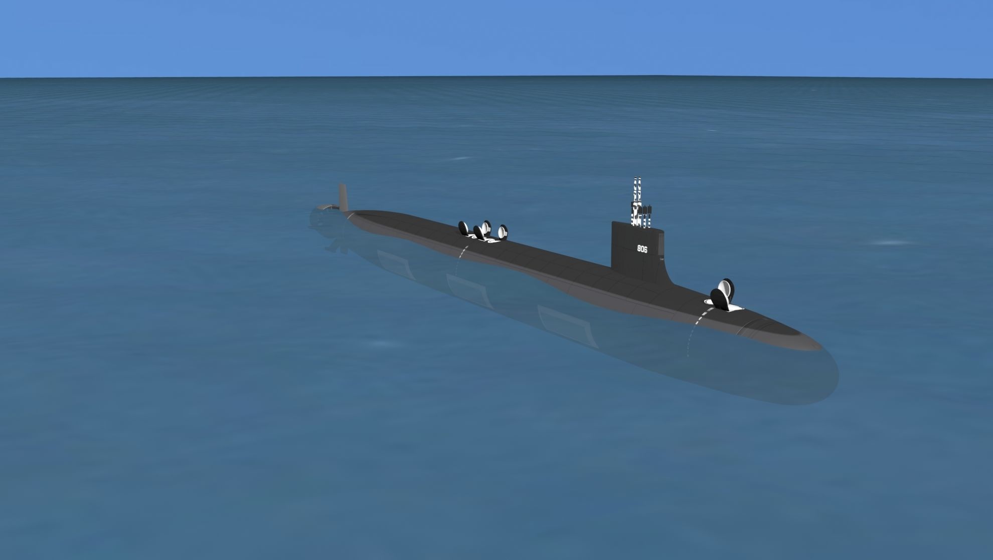 Virginia Class SSGN 806 USS Wahoo 3D model rigged | CGTrader