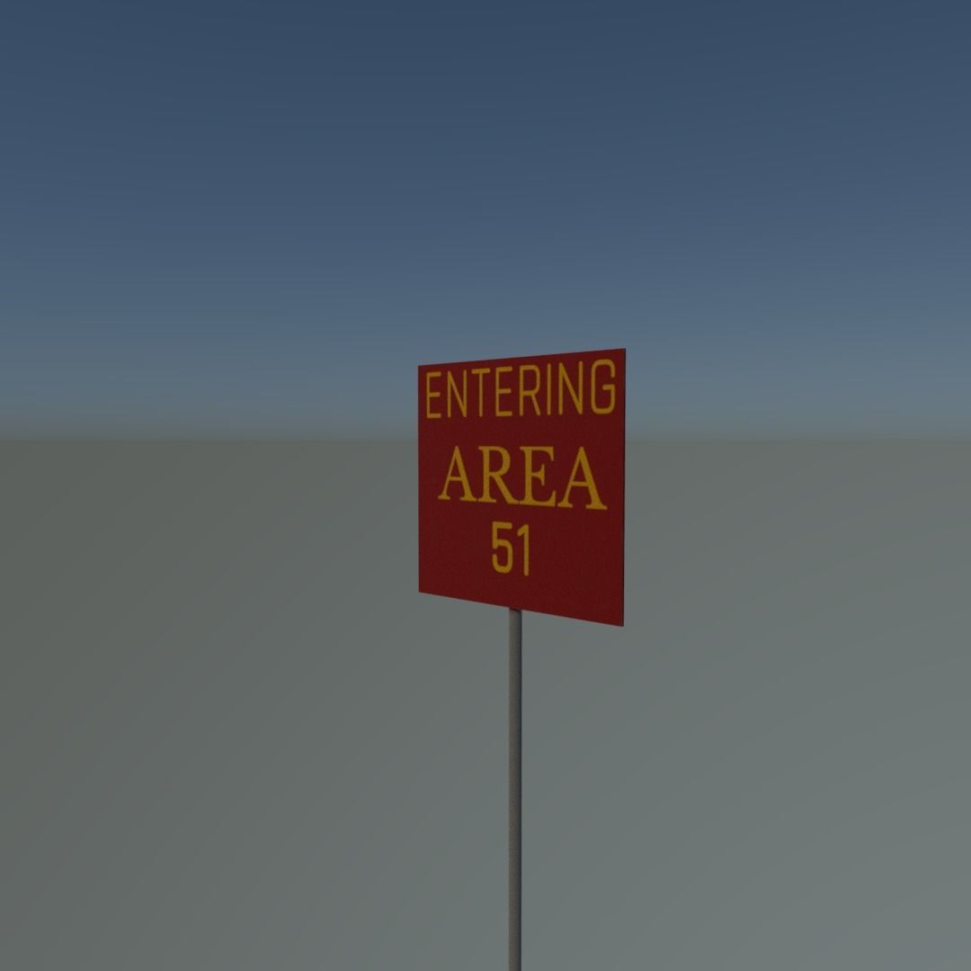 Area 51 sign 3D model 3D printable | CGTrader