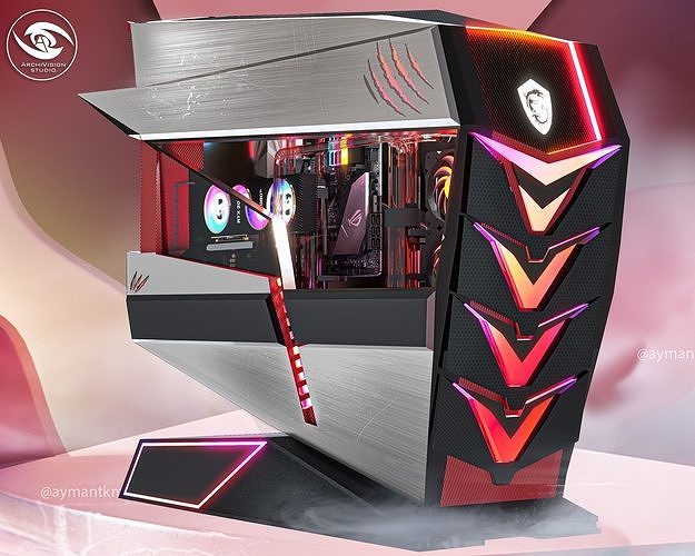 Pc Msi Case Model 3D model | CGTrader
